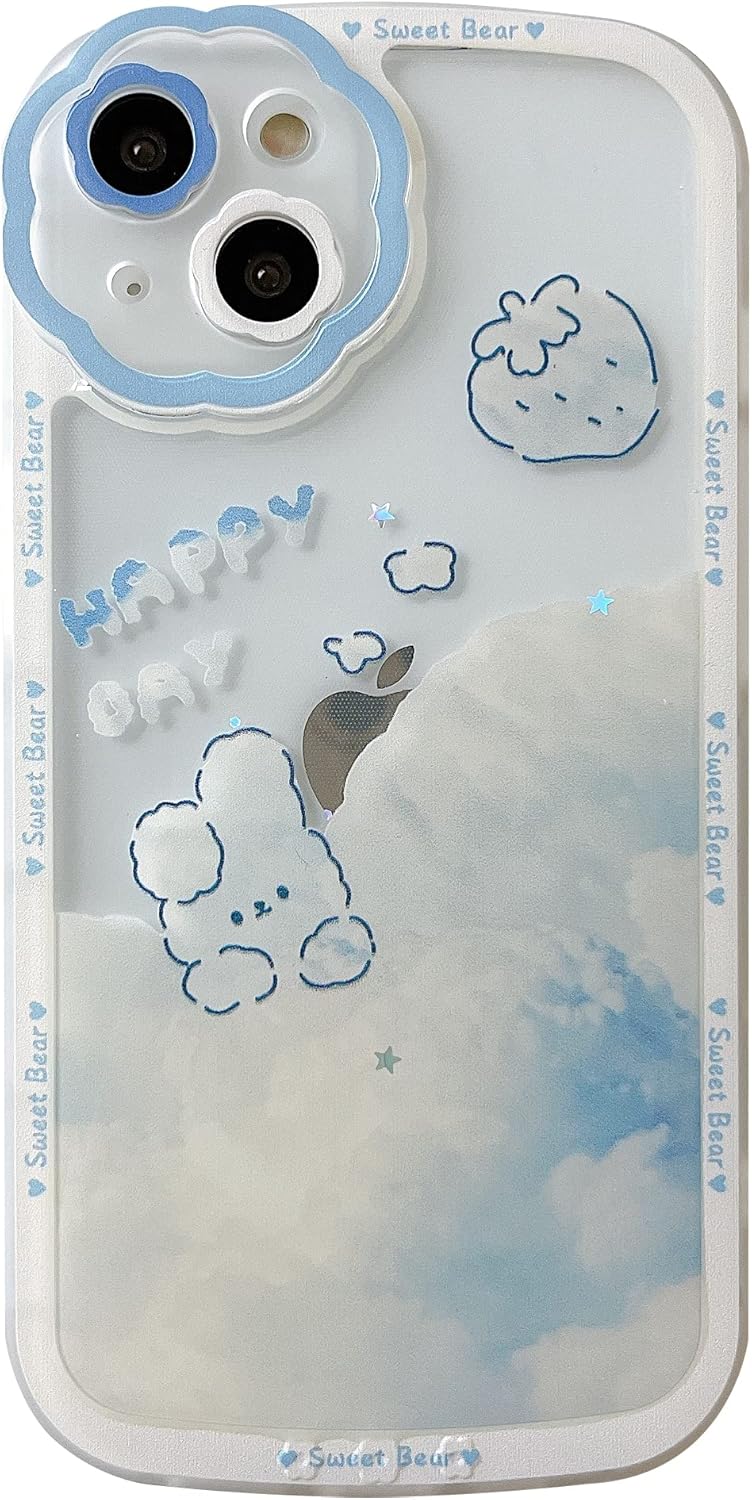 Amazon.com: Caseative Cute Matte Rabbit Cloud Strawberry Camera Lens ...