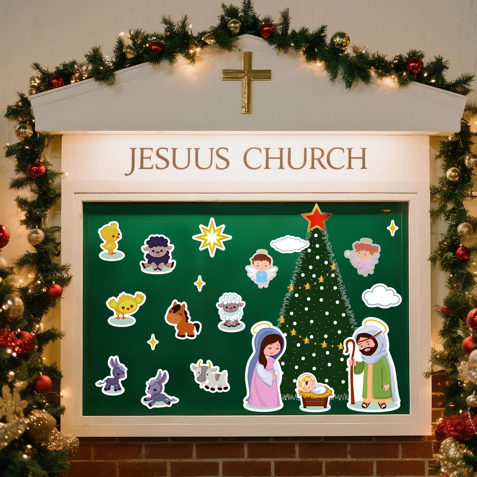 Snapklik.com : Christmas Nativity Scene Refrigerator Magnets Decal Set ...