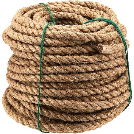 Amazon.com: SOUJAP 100 Feet 1/2 Inch Hemp Rope, 12mm Twisted Strong ...