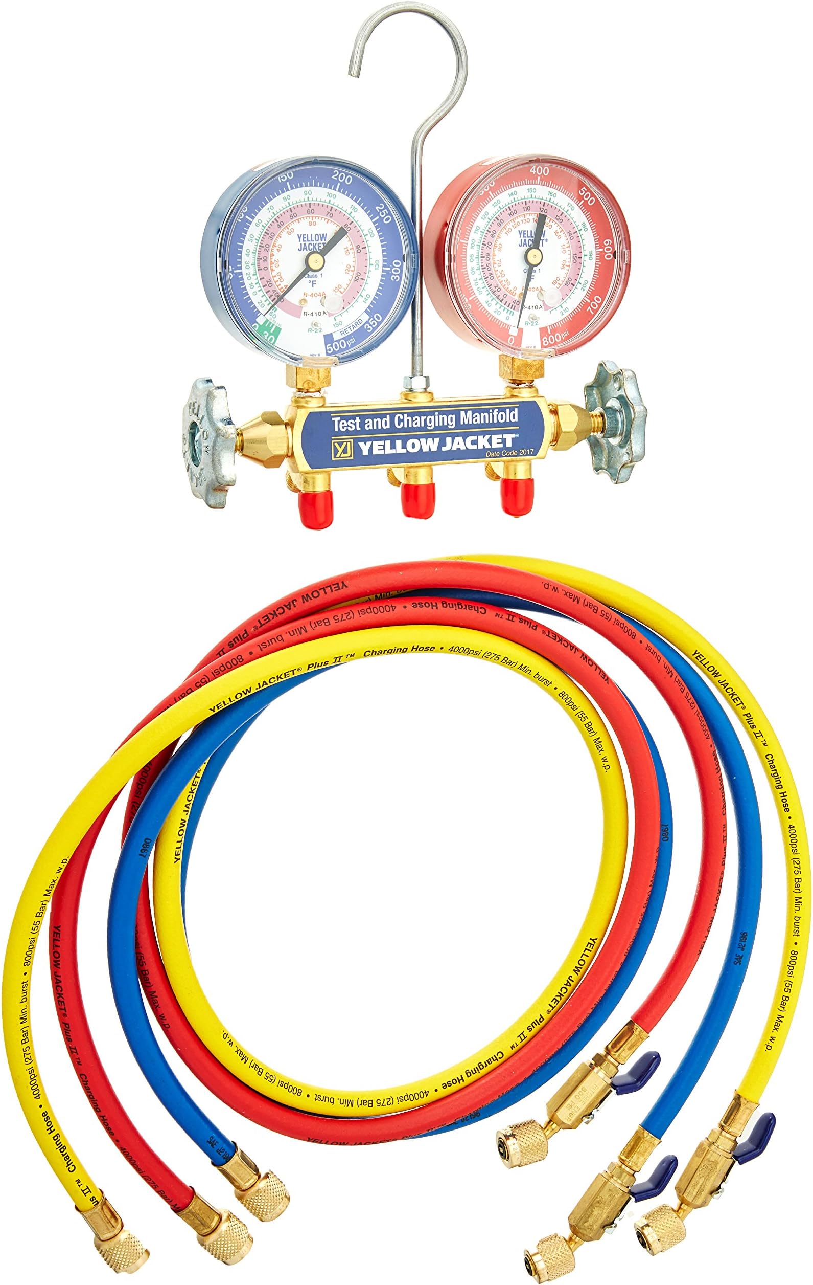 Amazon.com: Yellow Jacket 41209 Series 41 Test & Charging Manifold, 2 ...