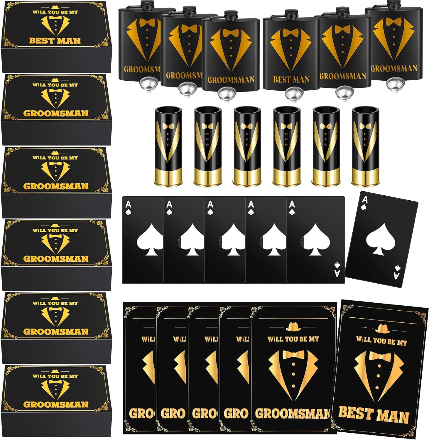 Amazon.com | Nosiny 30 Pcs Groomsmen Gift Groomsmen Proposal Box Set ...