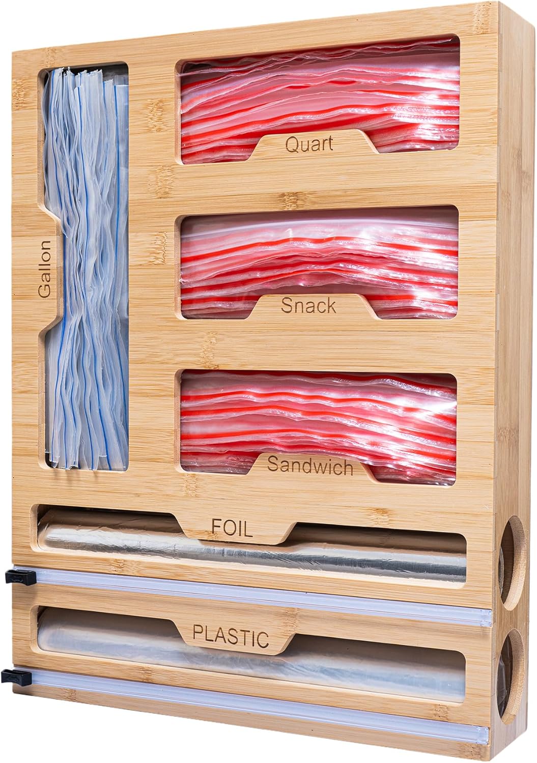 Amazon.com: Silk N Sage Bamboo Storage Bag Organizer - 6 in 1 Foil and ...