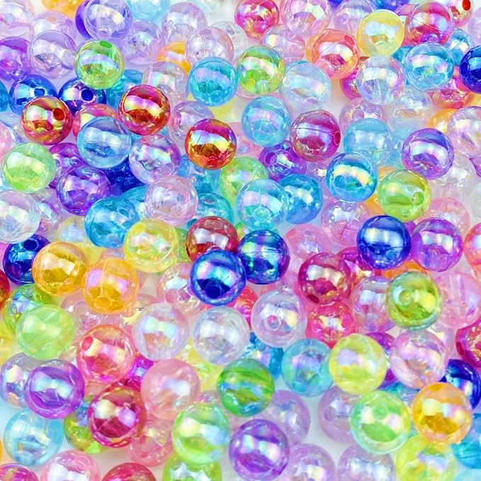 Amazon.com: 300 Pcs 8mm Acrylic Round Beads AB Colors Round Spacer ...