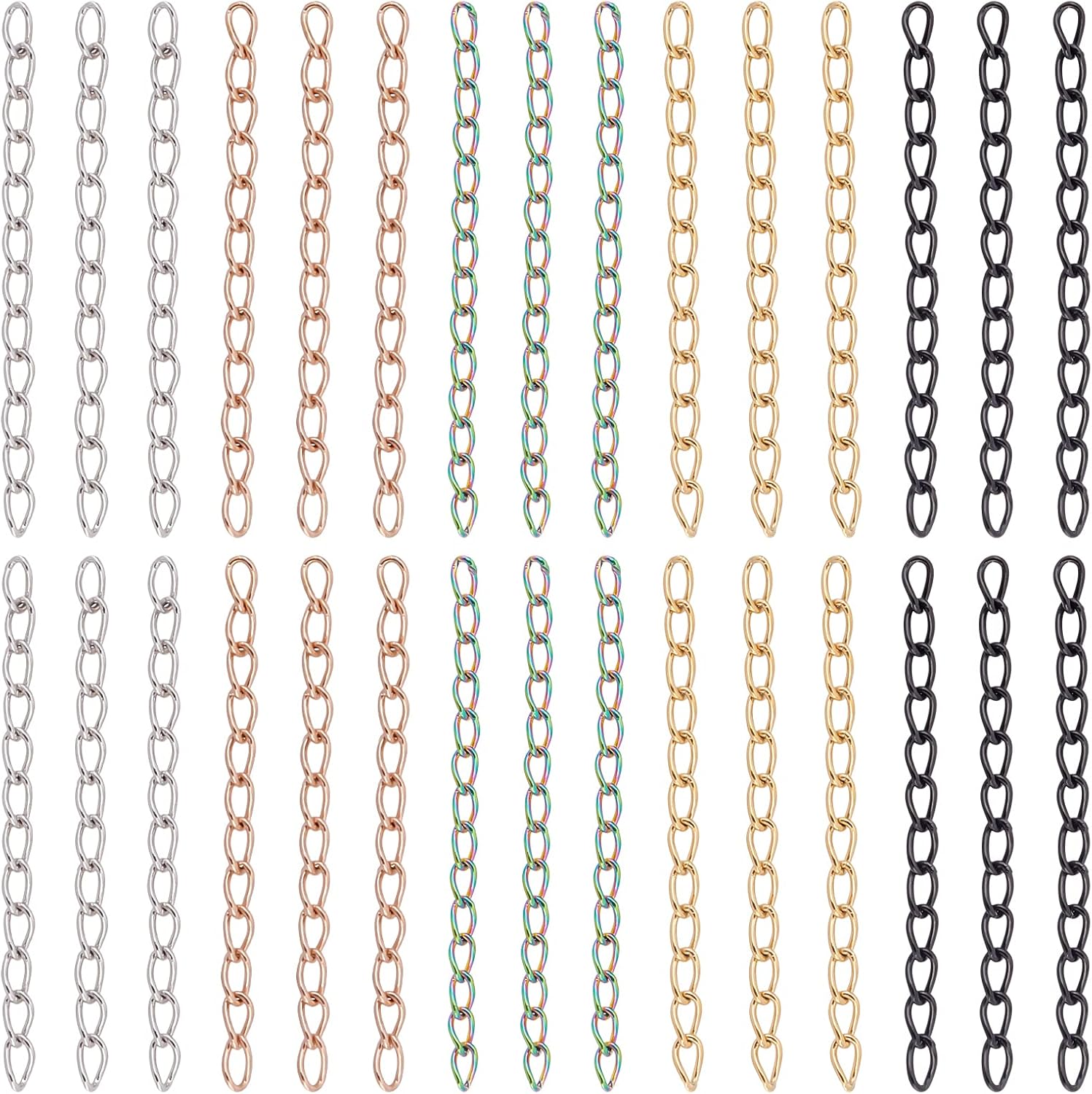 Amazon.com: UNICRAFTALE About 100Pcs 5 Colors 304 Stainless Steel Curb ...