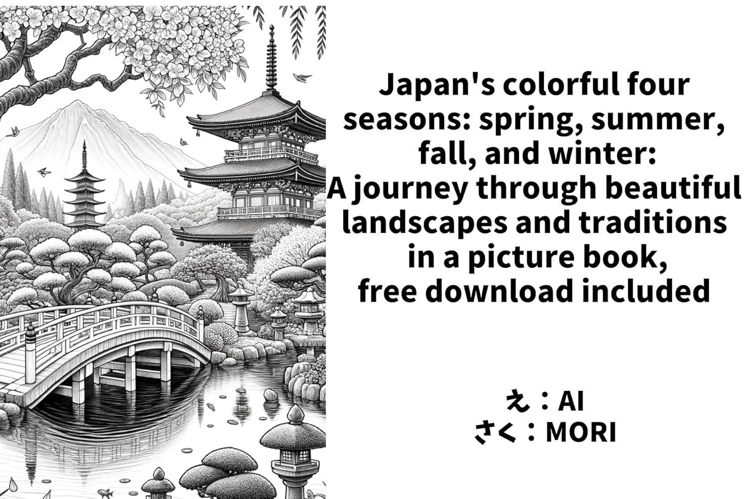 Japanese landscape coloring book (NURIE) (Japanese Edition) - Kindle ...