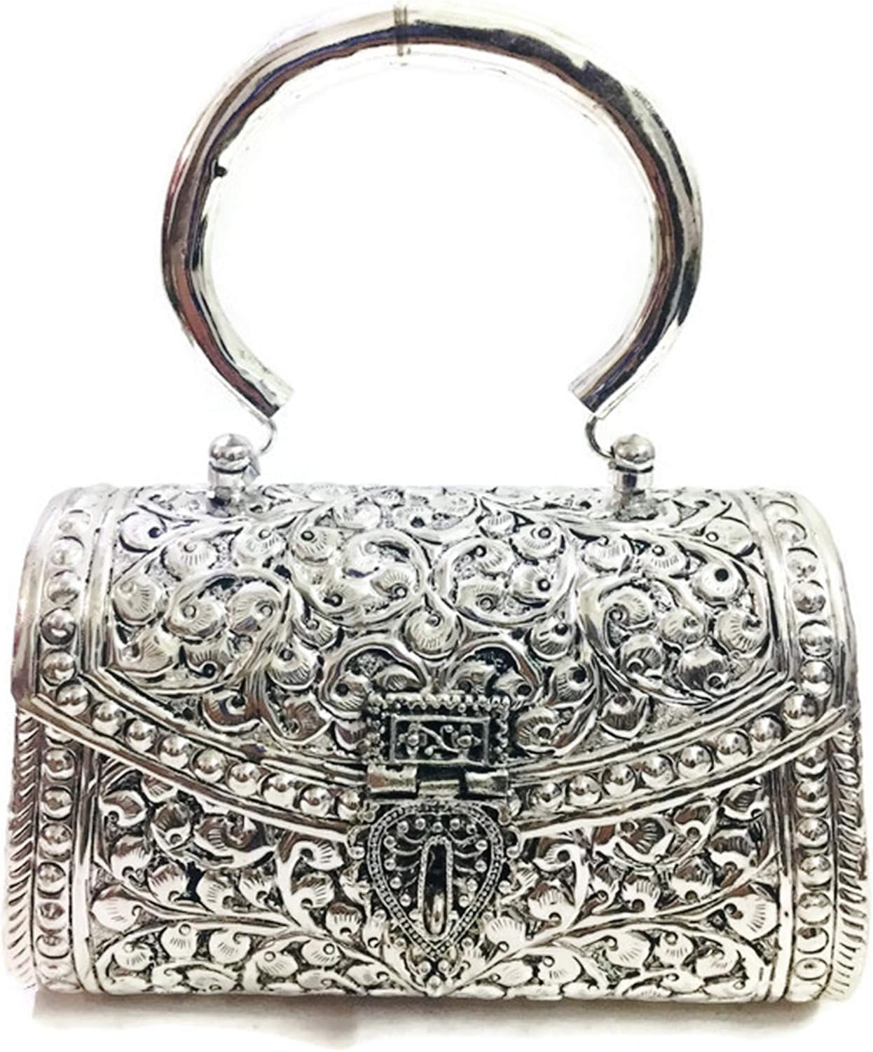 Golden hand Carving Vintage Brass metal Purse antique wallet Handmade ...