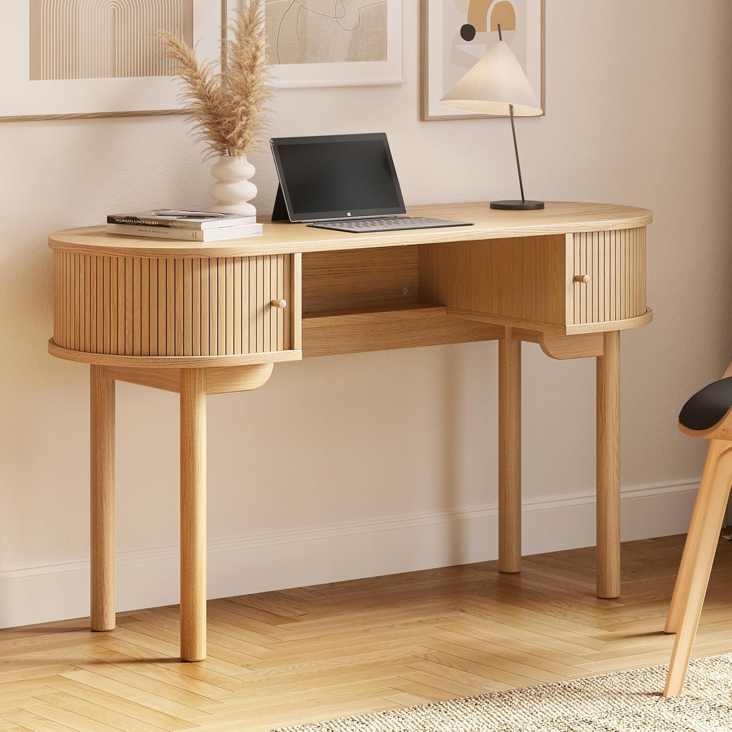 Amazon.com: WERMO 51'' Small Wood Writing Desk and Makeup Vanity Desk ...