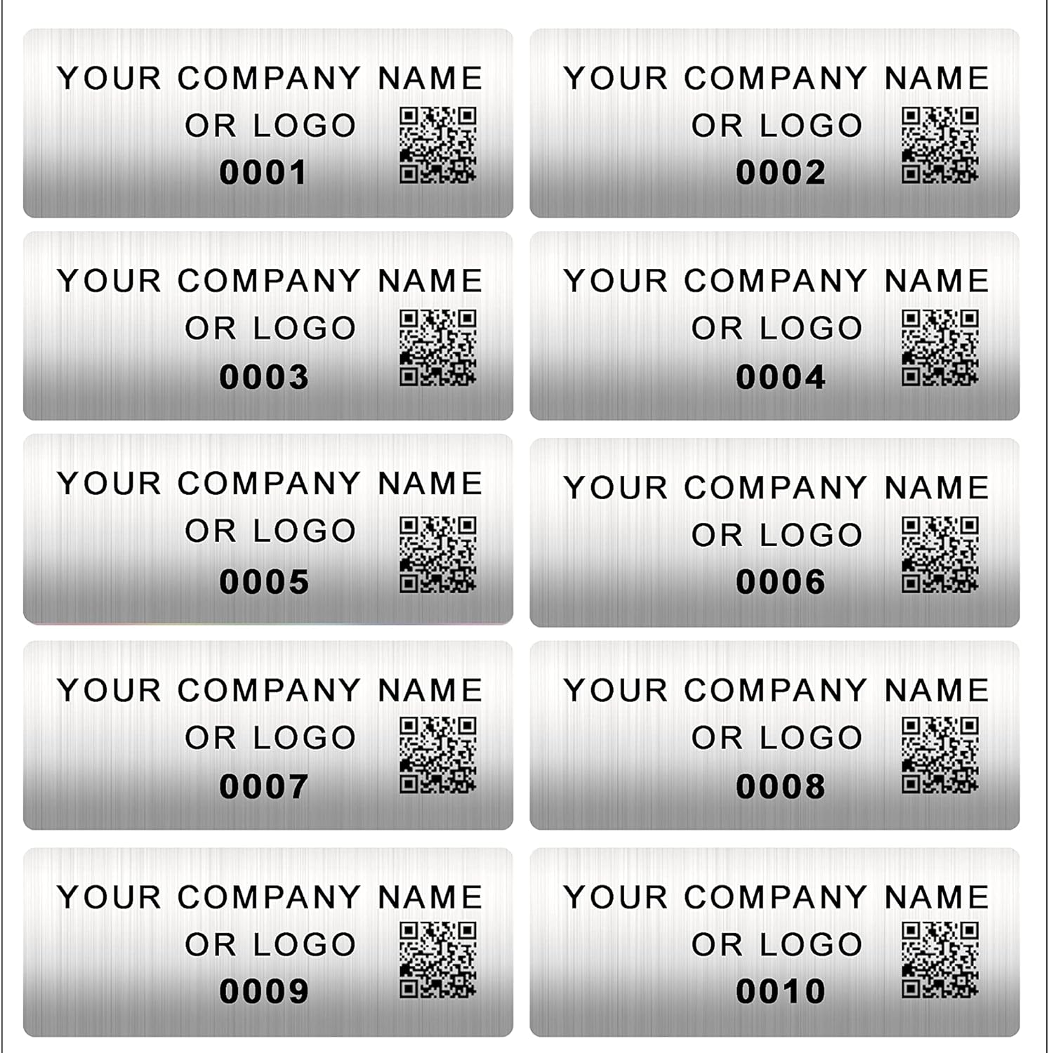 Amazon.com : 500 Brushed Chrome Finish Asset Identification ID Labels 1 ...