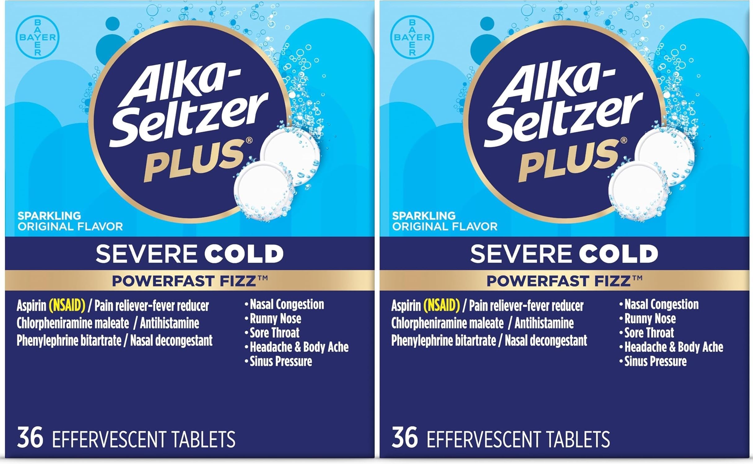 Amazon.com: ALKA-SELTZER PLUS Severe Cold - Sparkling Original ...
