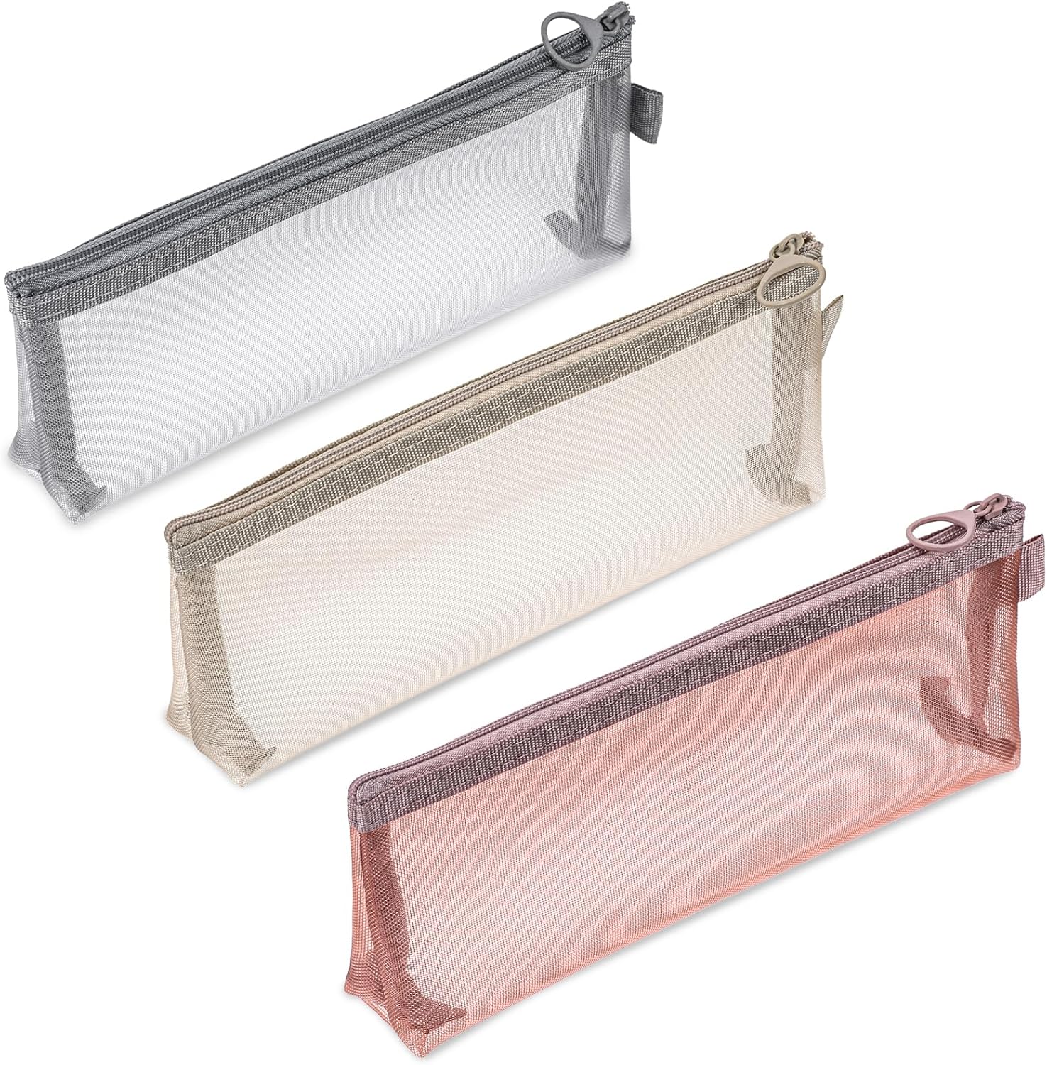 Amazon.com: Piriuuo 3 Pcs Mesh Makeup Brush Bag, Nylon Mesh Zipper ...