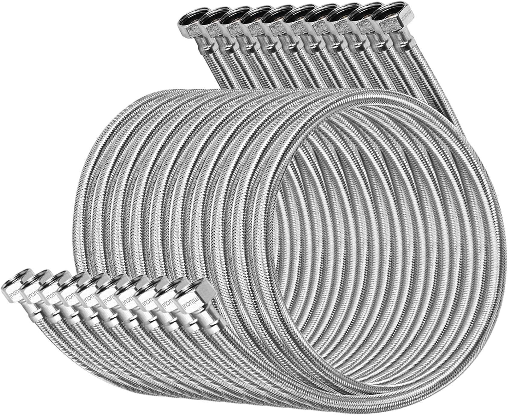 EZ-Fluid (10) 16" Water Supply Line,1/2" Fip x 3/8" Comp LF,Brass Nuts ...