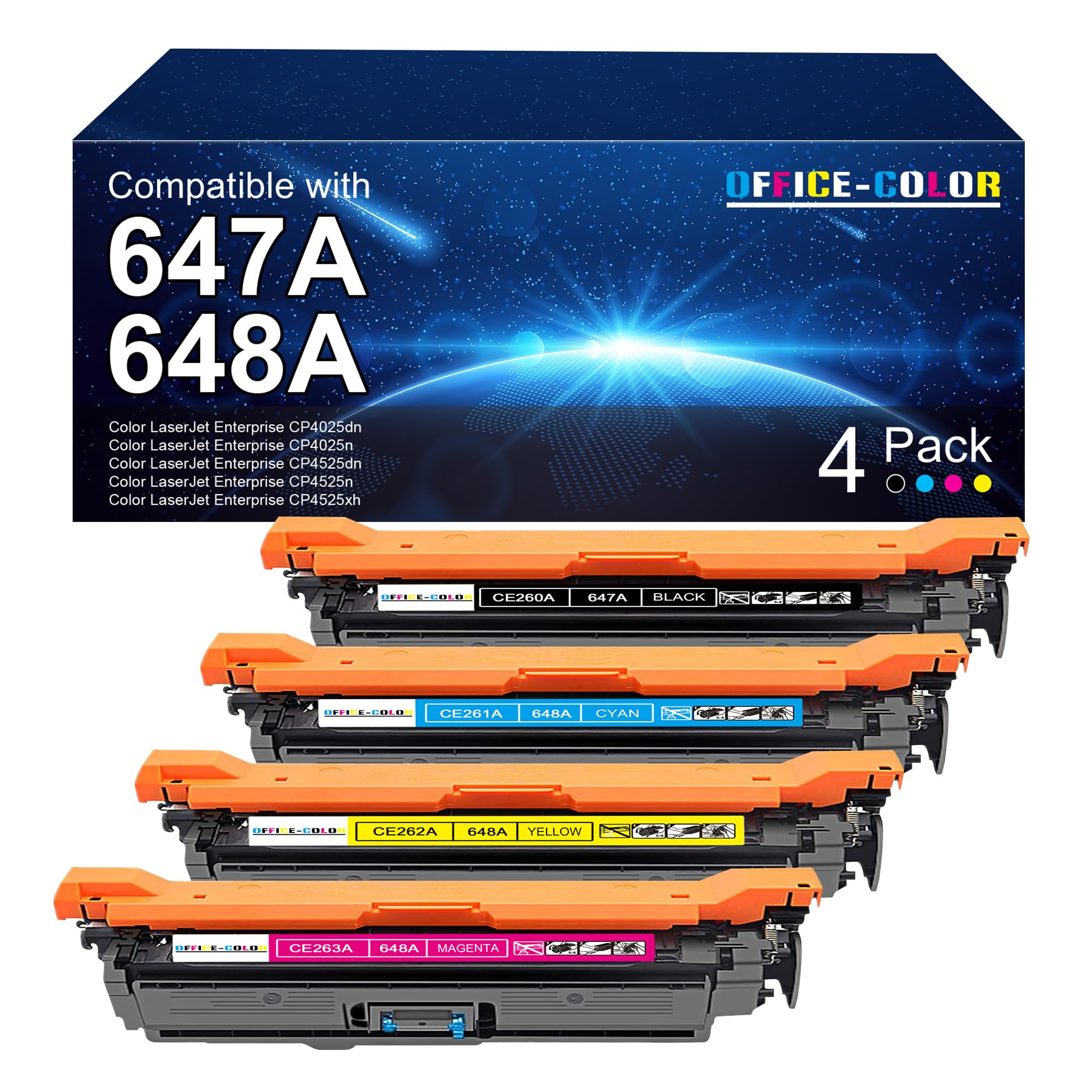 Amazon.com: 647A 648A Toner Cartridge Set Works with HP Color Laserjet ...