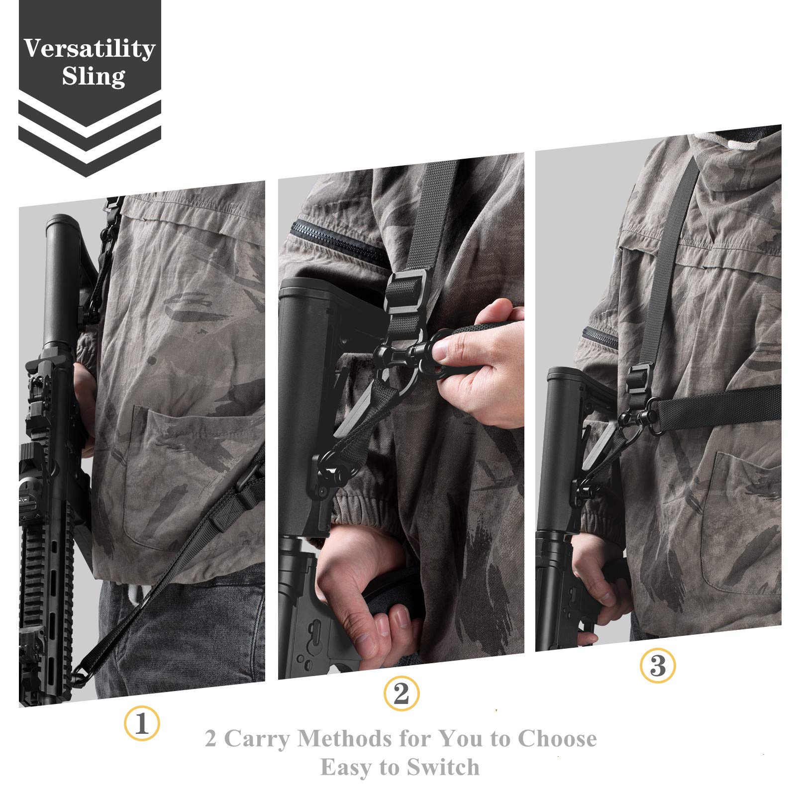 Rifle Sling 2 Point Sling Quick Adjust with QD Sling Swivels, 2 PCS QD ...