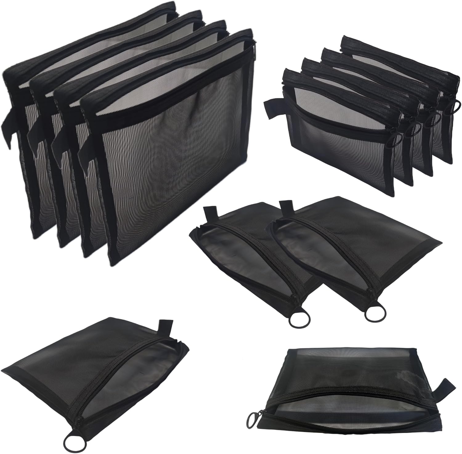 Amazon.com: nubangoo 12 pcs 3 sizes Zipper Mesh Bags,Mesh Zipper Pouch ...