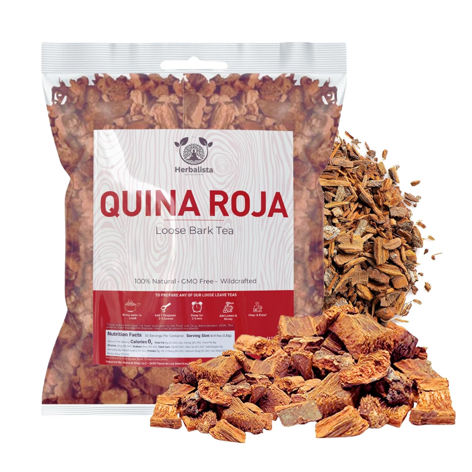 Amazon.com : Herbalista - Quina Roja Bark Tea 2 oz (58g) | Chinchona ...