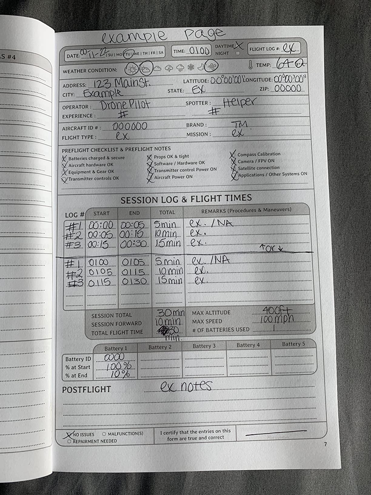 $1/mo - Finance UAS Drone Flight Maintenance Log Book: Drone Flight Log ...
