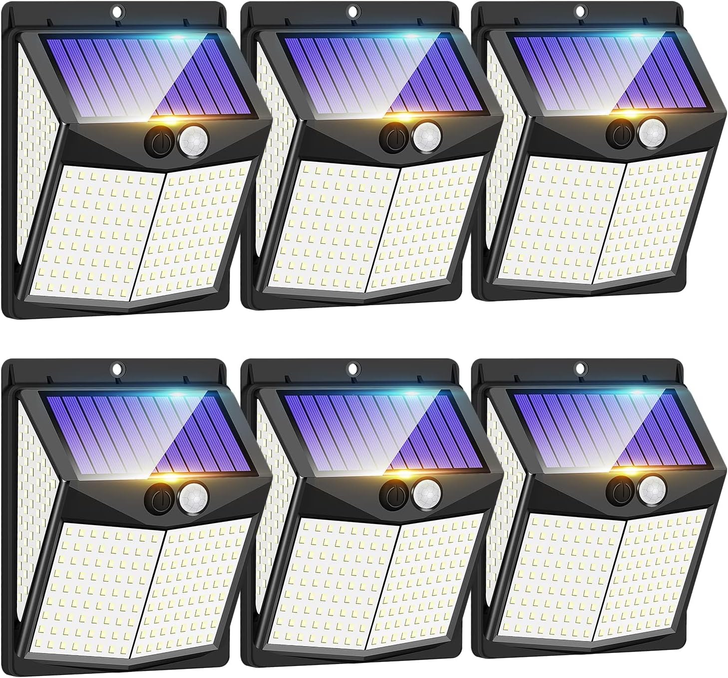 Seklin 6 Pack Outdoor Solar Lights, 238 LED Solar Security Lights and 3 ...