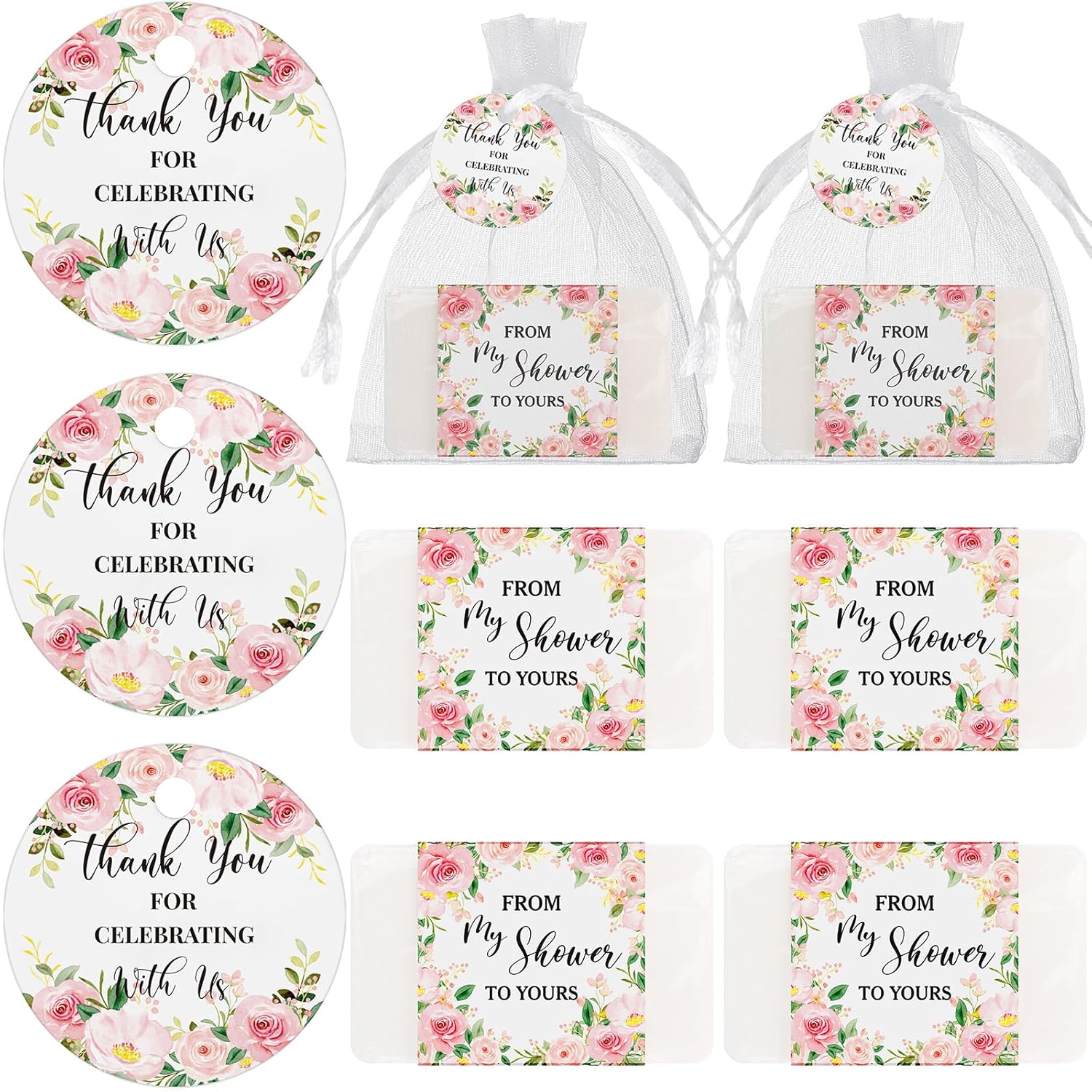 Amazon.com: Queekay 48 Pack Mini Soap Favors Set Scented Soap Party ...