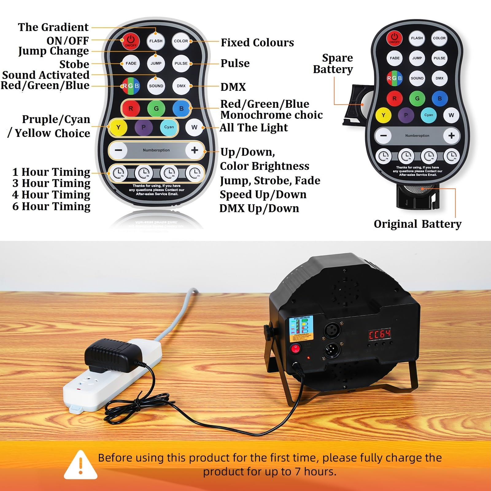 Snapklik.com : UKing Rechargeable Par Lights Wireless 18 RGB Stage ...