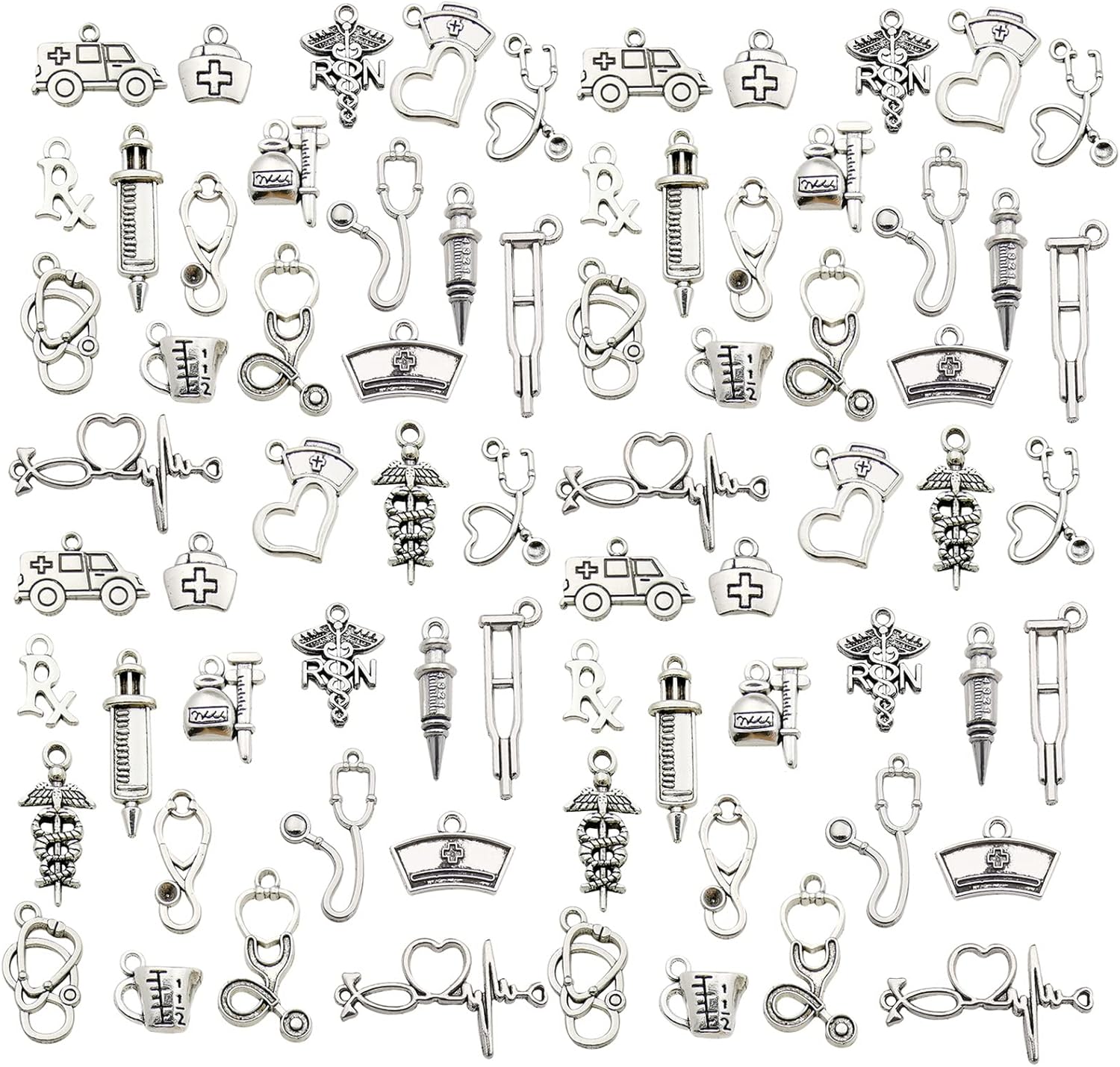 Amazon.com: Medical Nurse Charms - 72 Pcs DIY Pendants for Earrings ...