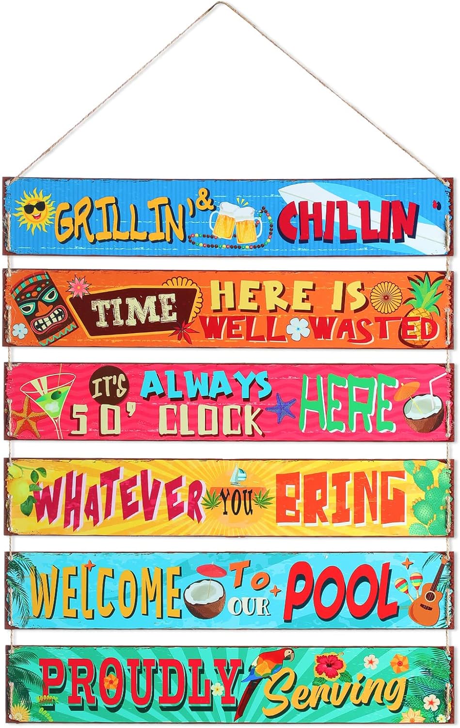 Amazon.com: Therwen Set of 6 Welcome Pool Sign 3 x 16 Inch Welcome to ...