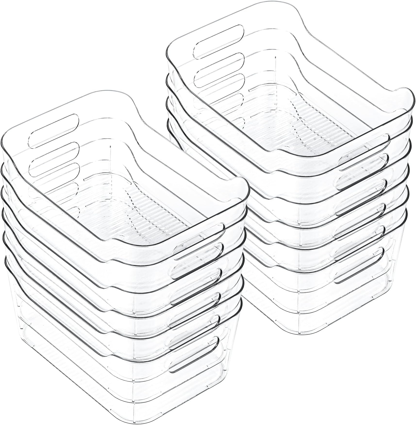 Amazon.com: 6 Pack Large Clear Storage Organizer Bins, Plastic Storage ...