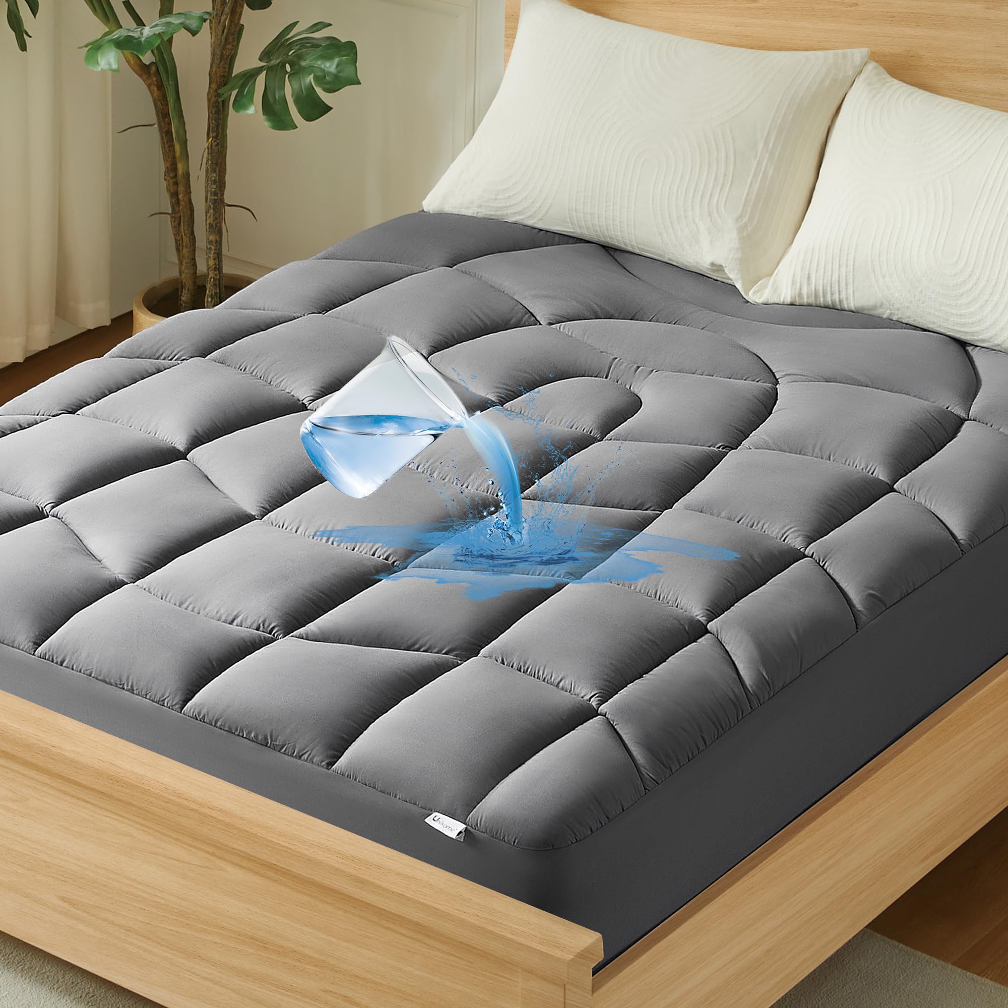 Amazon.com: King Mattress Pad Waterproof - Ergonomic Quilted Fitted ...