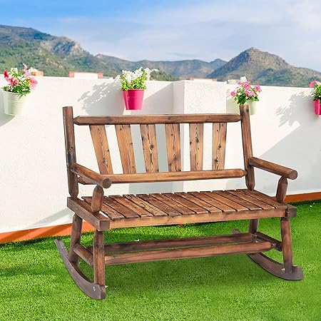 Amazon.com: CASTLECREEK Double Outdoor Rocking Chair for Patio, Wooden ...