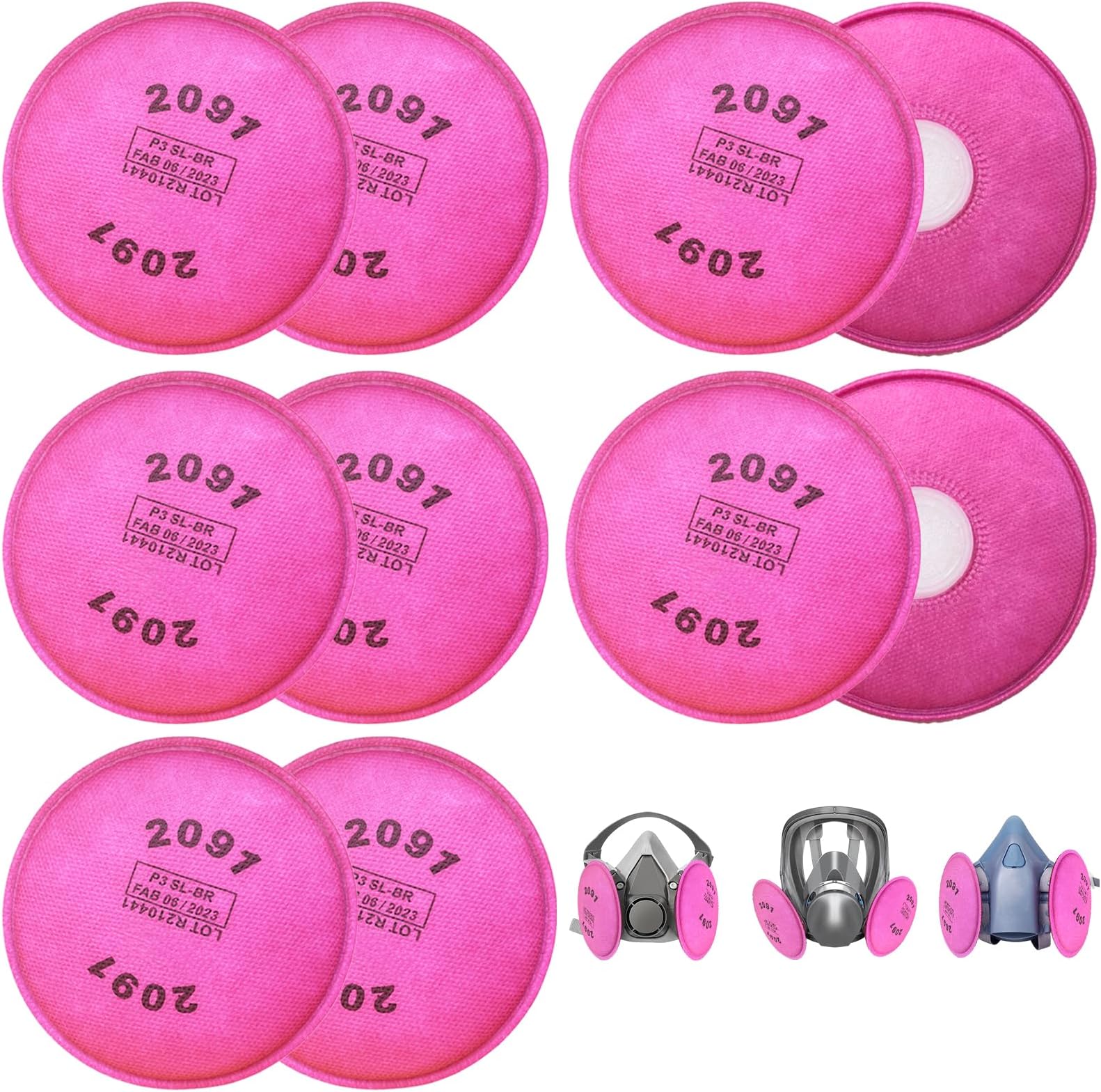 Amazon.com: 3M particulate filters P100 #2091/07000 , Pink, One Size, 2 ...