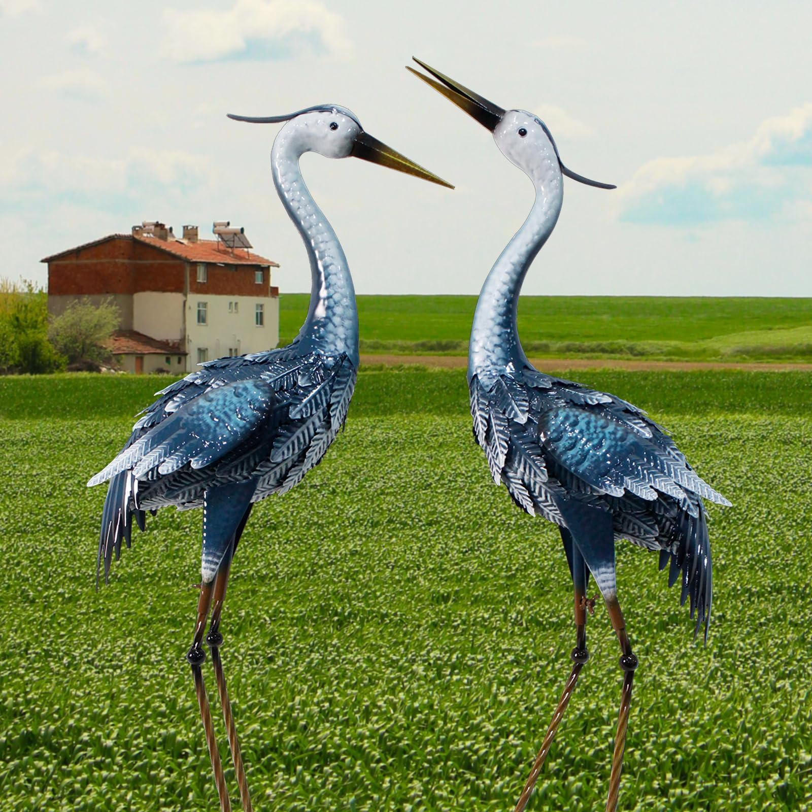 Amazon.com: Oritty 33-37 Inch Metal Crane Garden Statue Décor, 38-42 ...