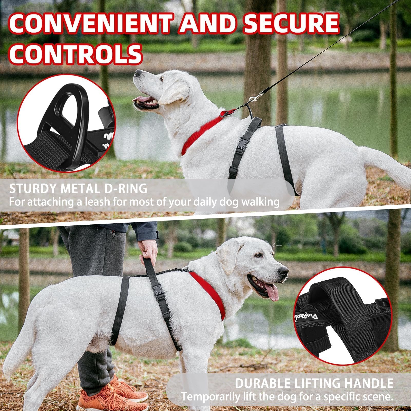 Snapklik.com : PUPTECK Escape Proof Dog Harness - No Pull Soft Padded ...