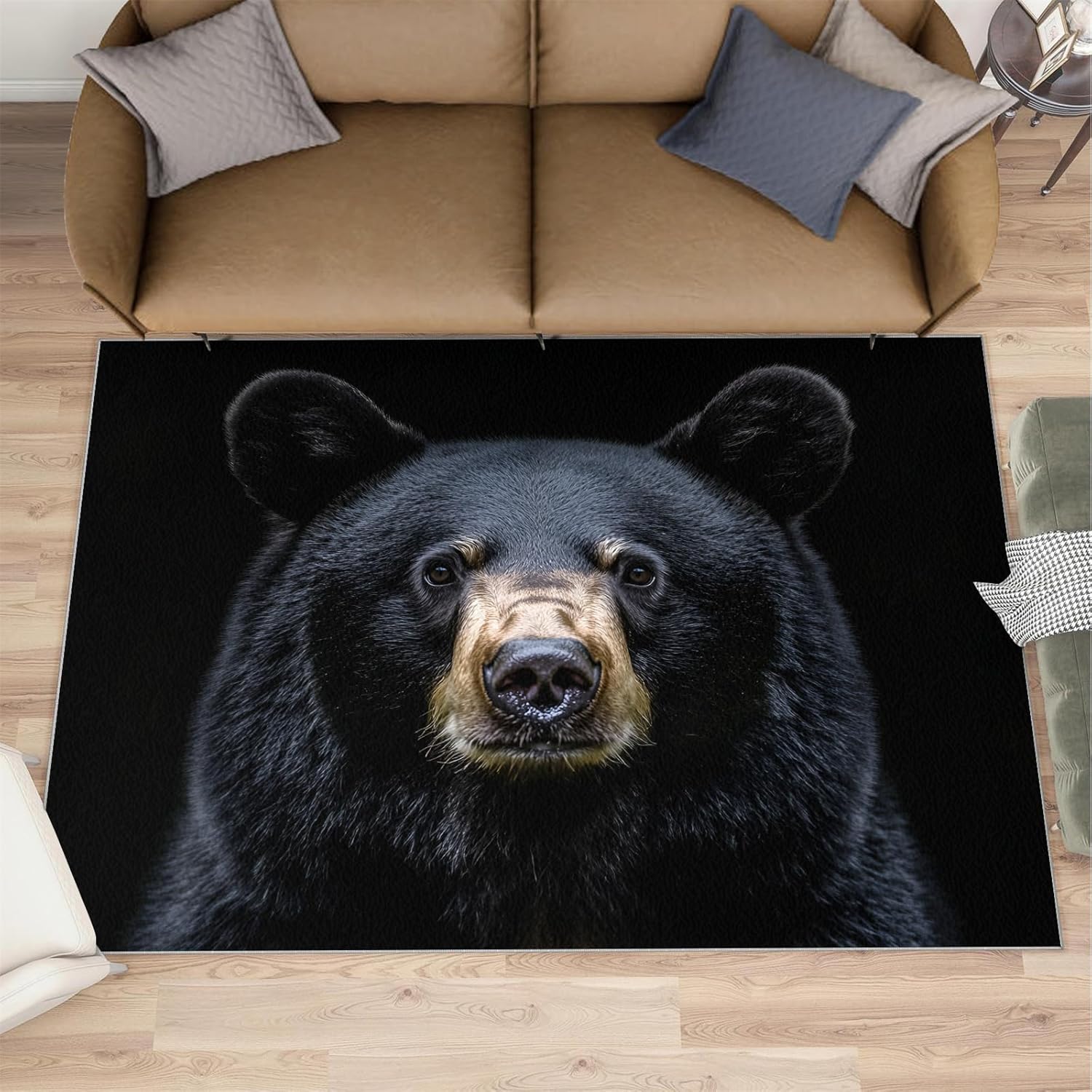 Amazon.com: Black Rugs 5x7 - Black Bear Rug - Home Decor, Bear Area Rug ...