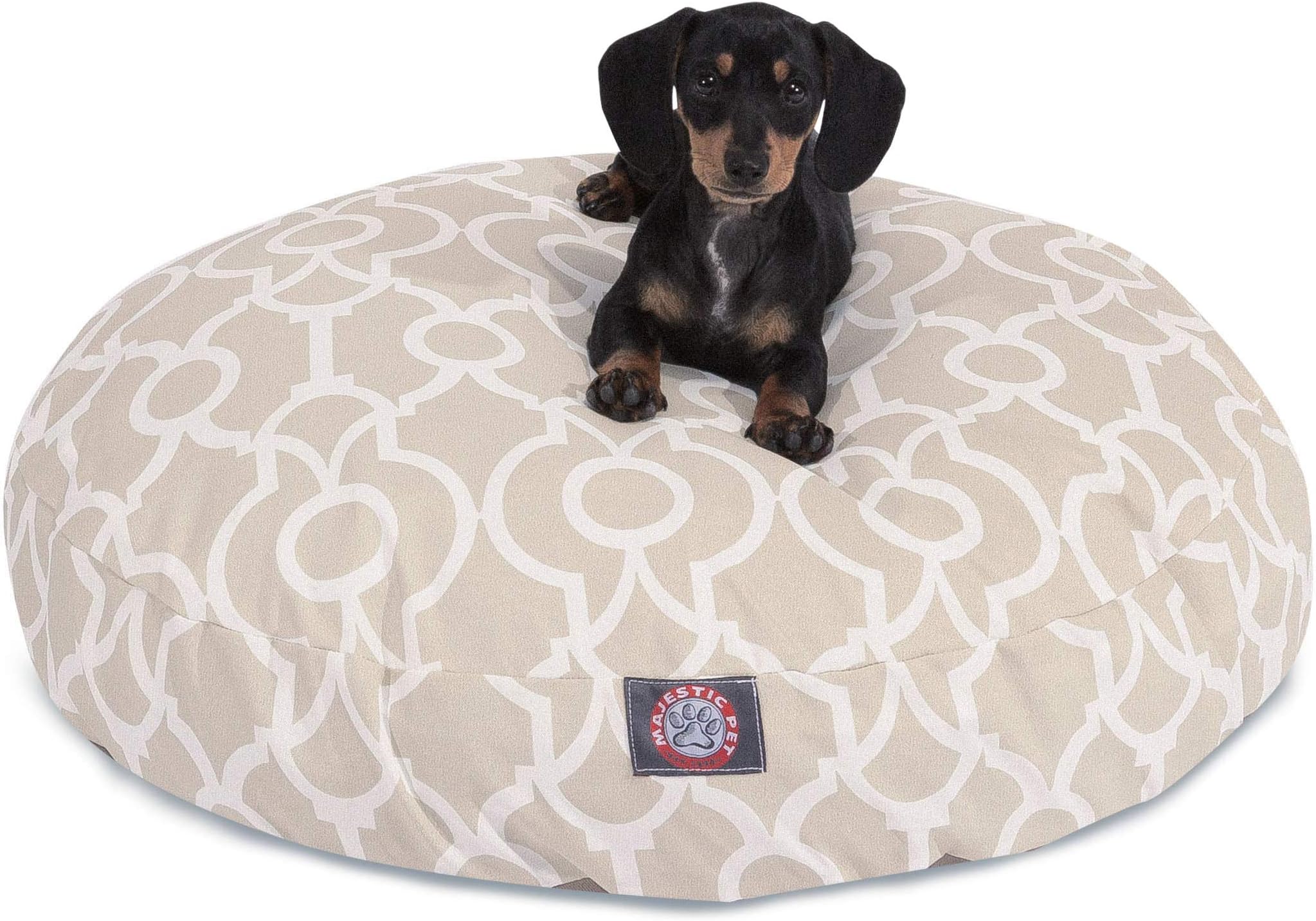 Amazon.com : Gray Aruba Large Round Indoor Outdoor Pet Dog Bed With ...