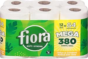Amazon.com: Fiora, Bath Tissue Unscented 12 Mega Roll, 4560 Count ...