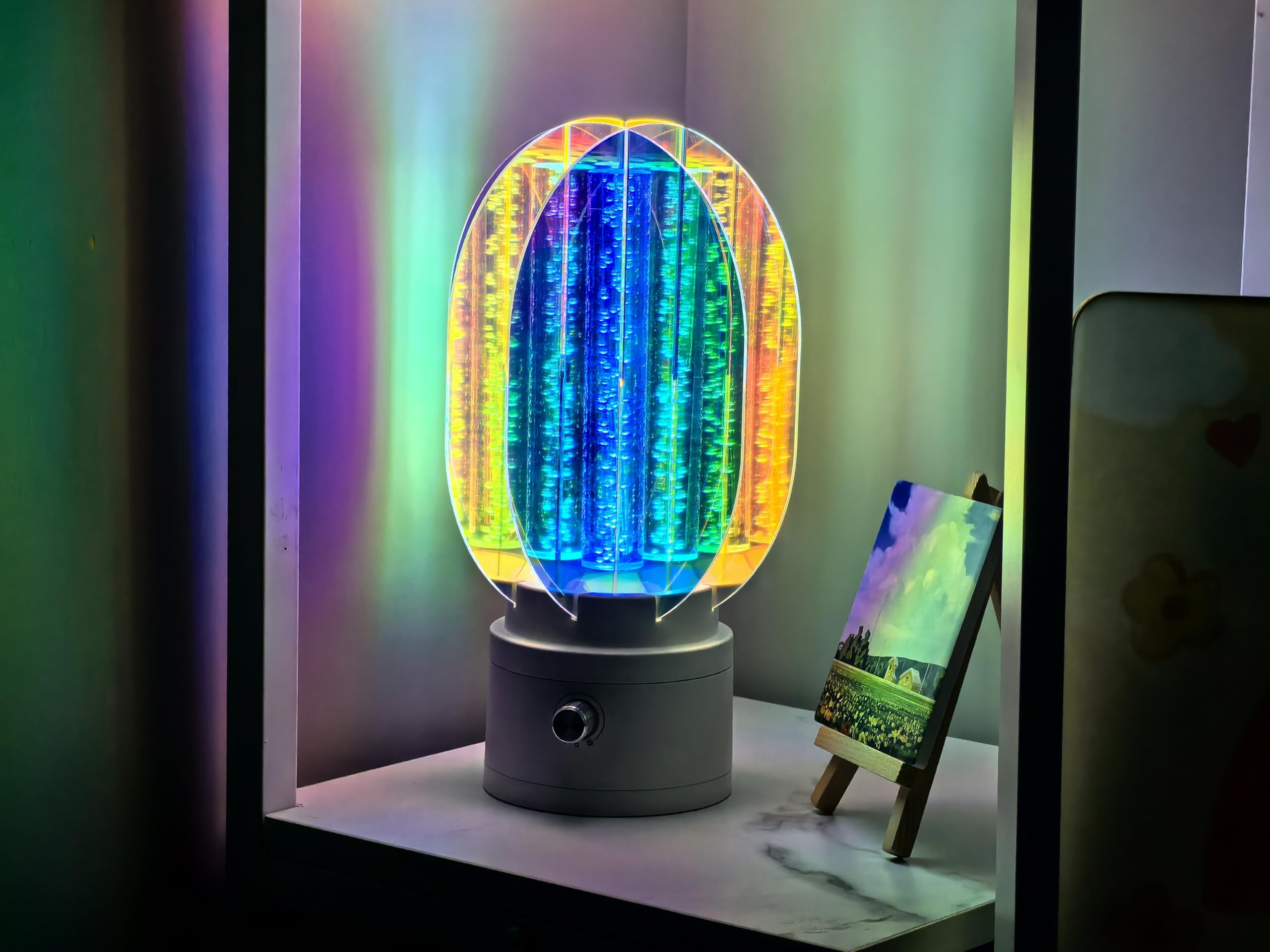 Cordless Rechargeable Table Lamp with Aurora Effect, Night Lamp for ...