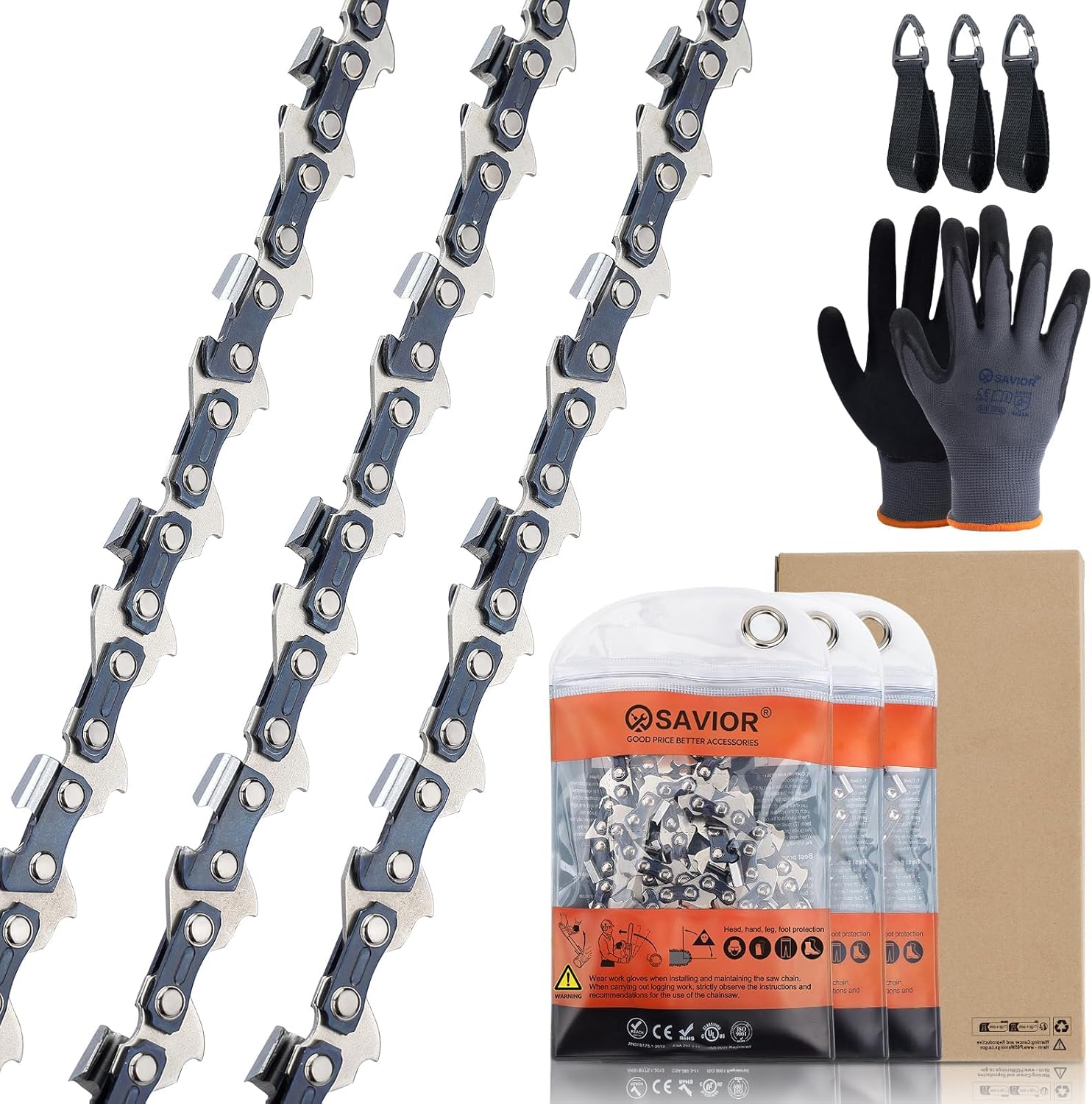 Amazon.com: Savior 61PMM3 50 14 Inch Chainsaw Chain, 3/8" LP Pitch, 043 ...