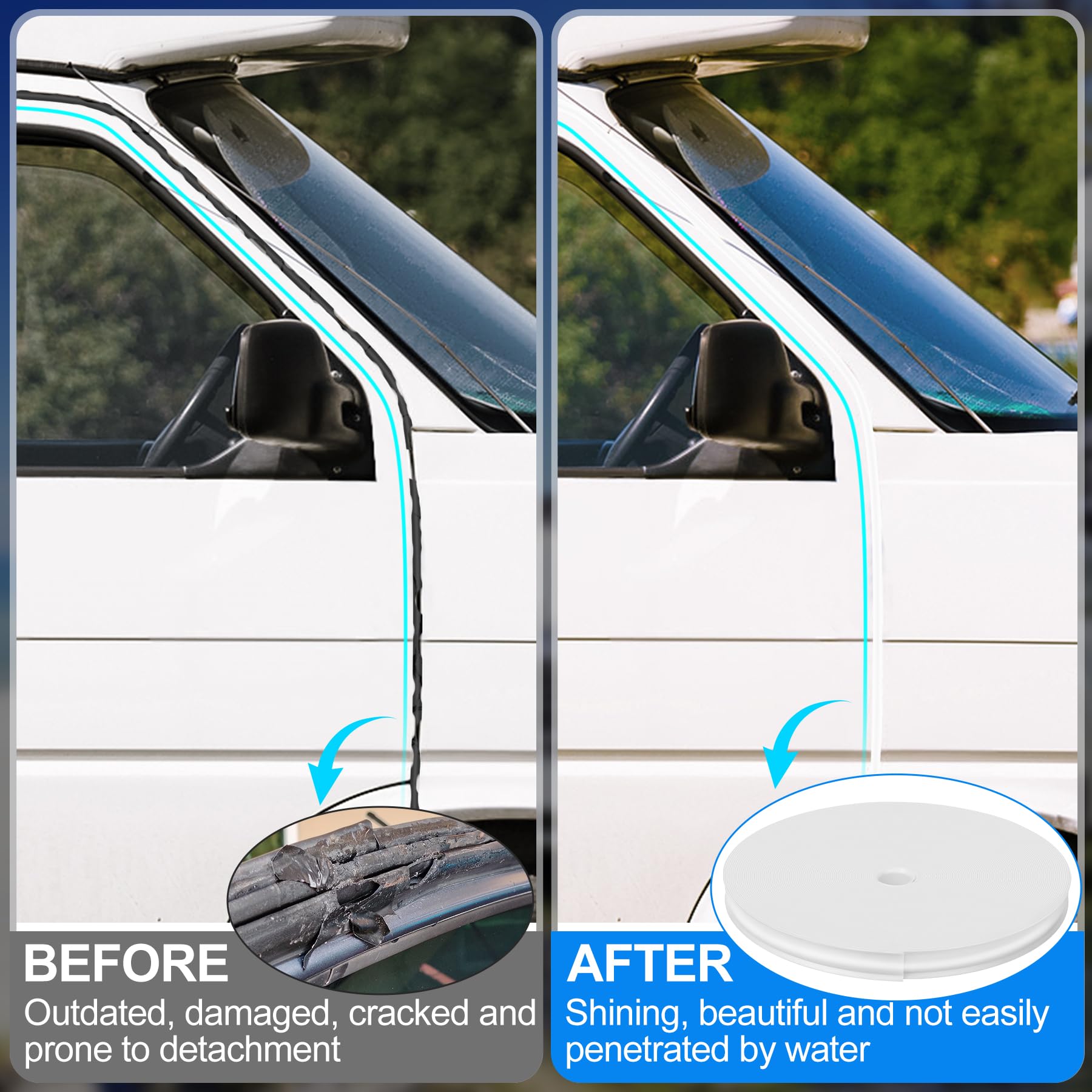 Snapklik.com : 1" RV Trim Molding Insert, 100 FT Heavy Duty RV TPE Trim ...