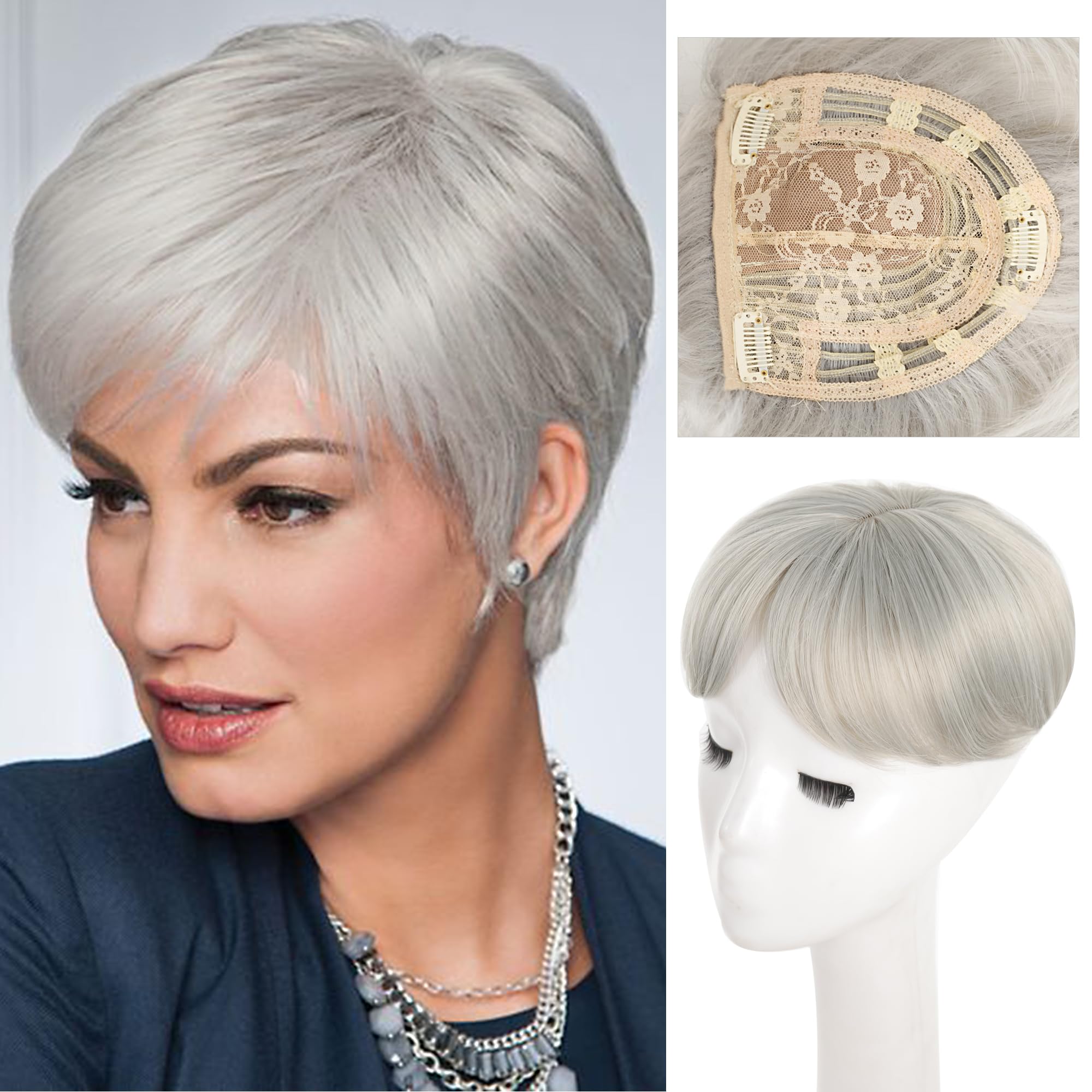 Amazon.com : doremi Hair Topper Pixie Cut Short Hair Toppers for Women ...