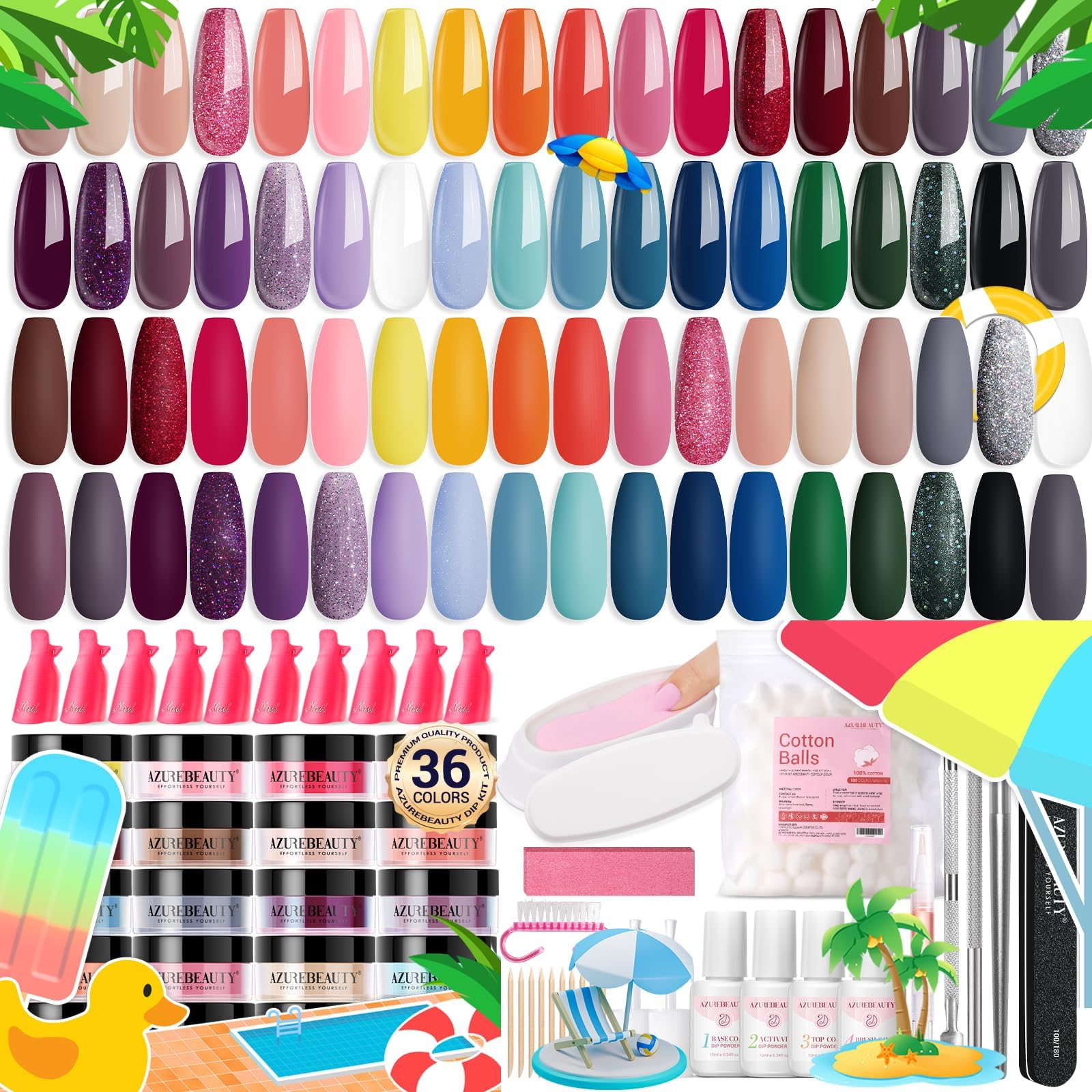 Amazon.com: Morovan Dip Powder Nail Kit: Starter Kit 54pcs Nails ...