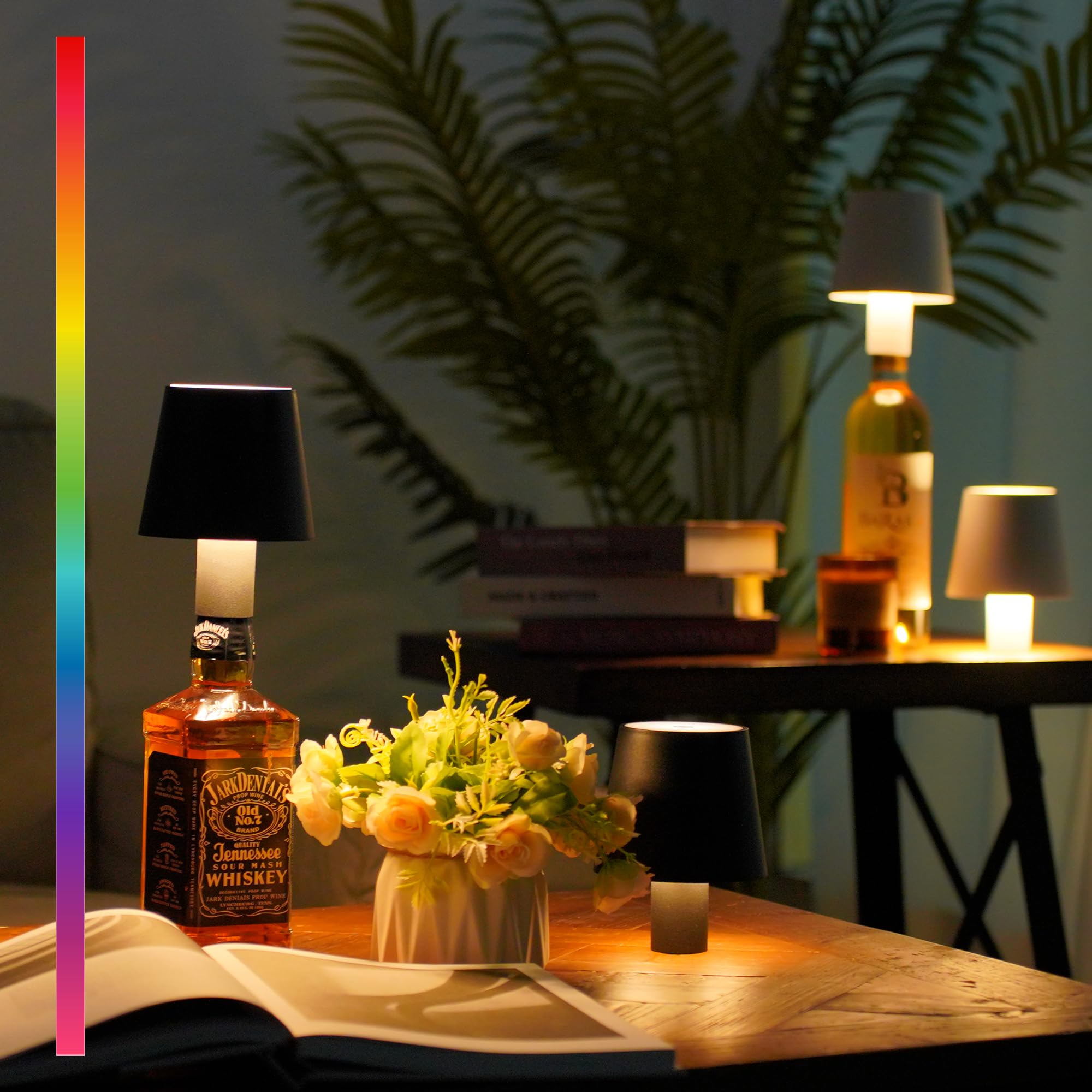 Faithorse 4Pack LED Wine Bottle Lamp, RGB 5 Modes & CCT Modes Table ...