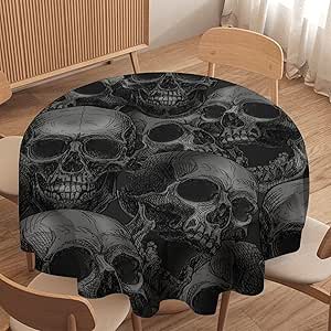 Amazon.com: XBDDZSW Horror Skull Tablecloth, Gothic Horror Skeleton ...