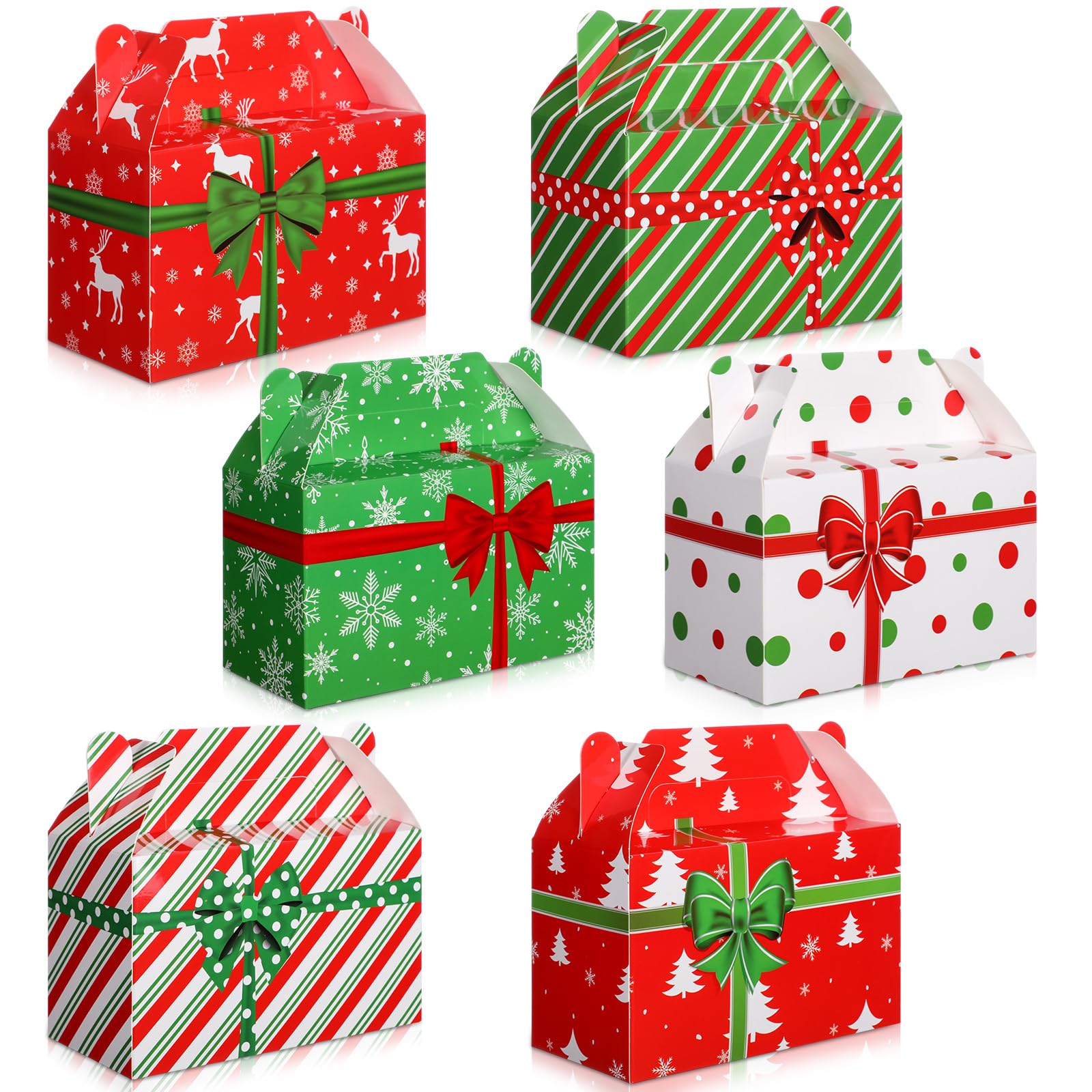 Amazon.com: Faccito 18 PCS 3D Christmas Treat Gift Wrap Boxes with Bow ...