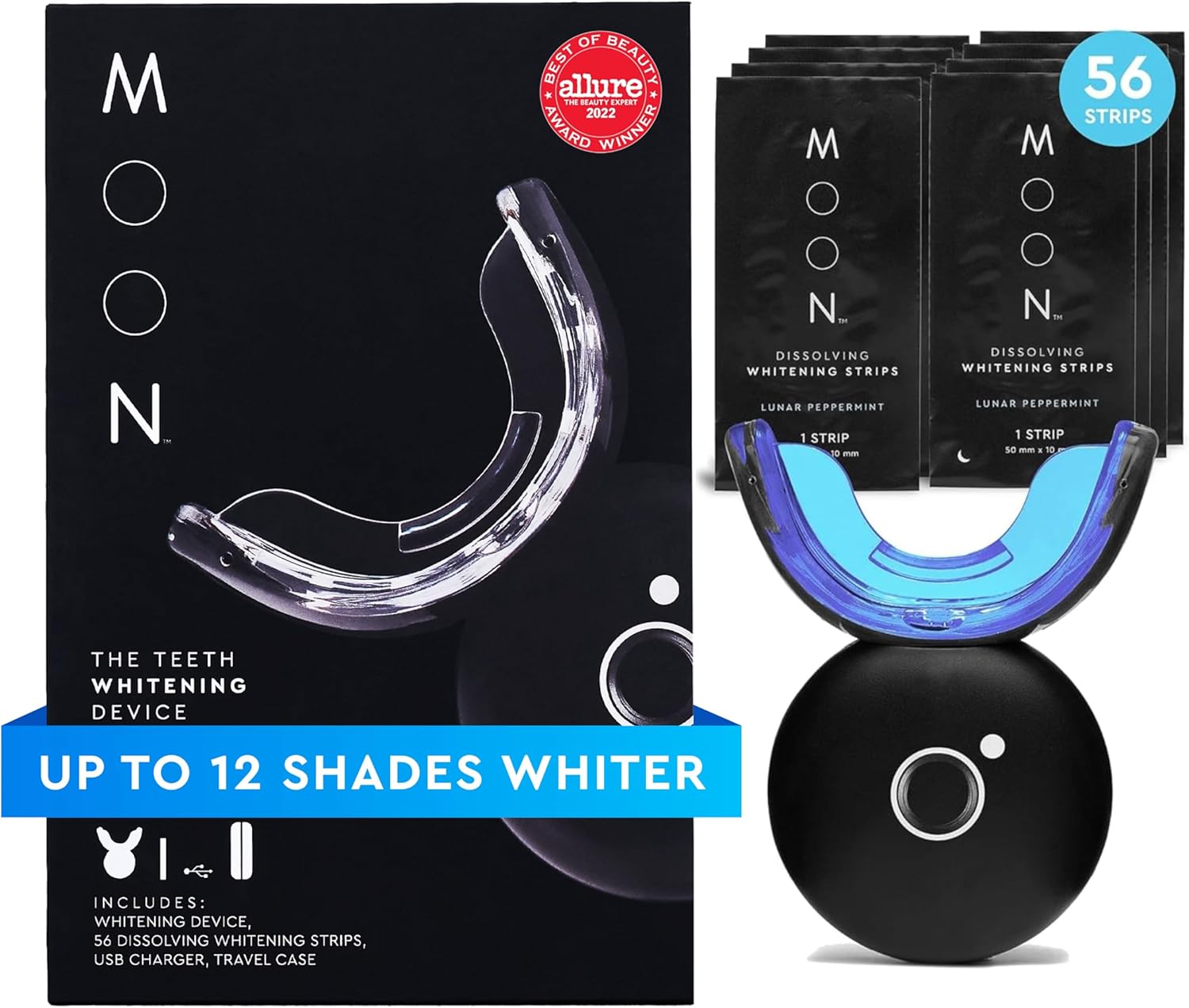 Amazon.com: MOON Teeth Whitening Kit, LED Light Teeth Whitener Device ...
