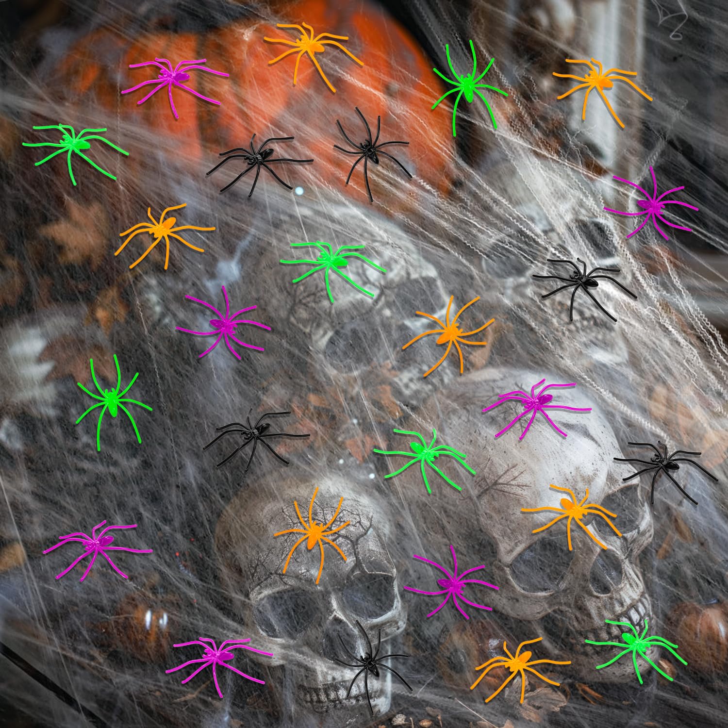 Snapklik.com : 160 PCS Fake Spiders, 4 Colors Realistic Plastic Fake ...