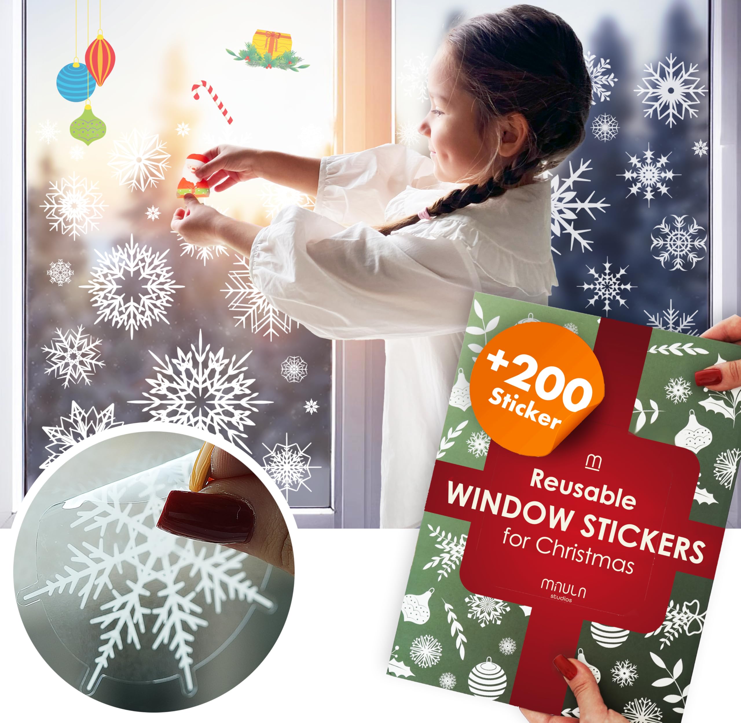 Window Stickers Christmas Snowflakes - Christmas Decoration Window Self ...