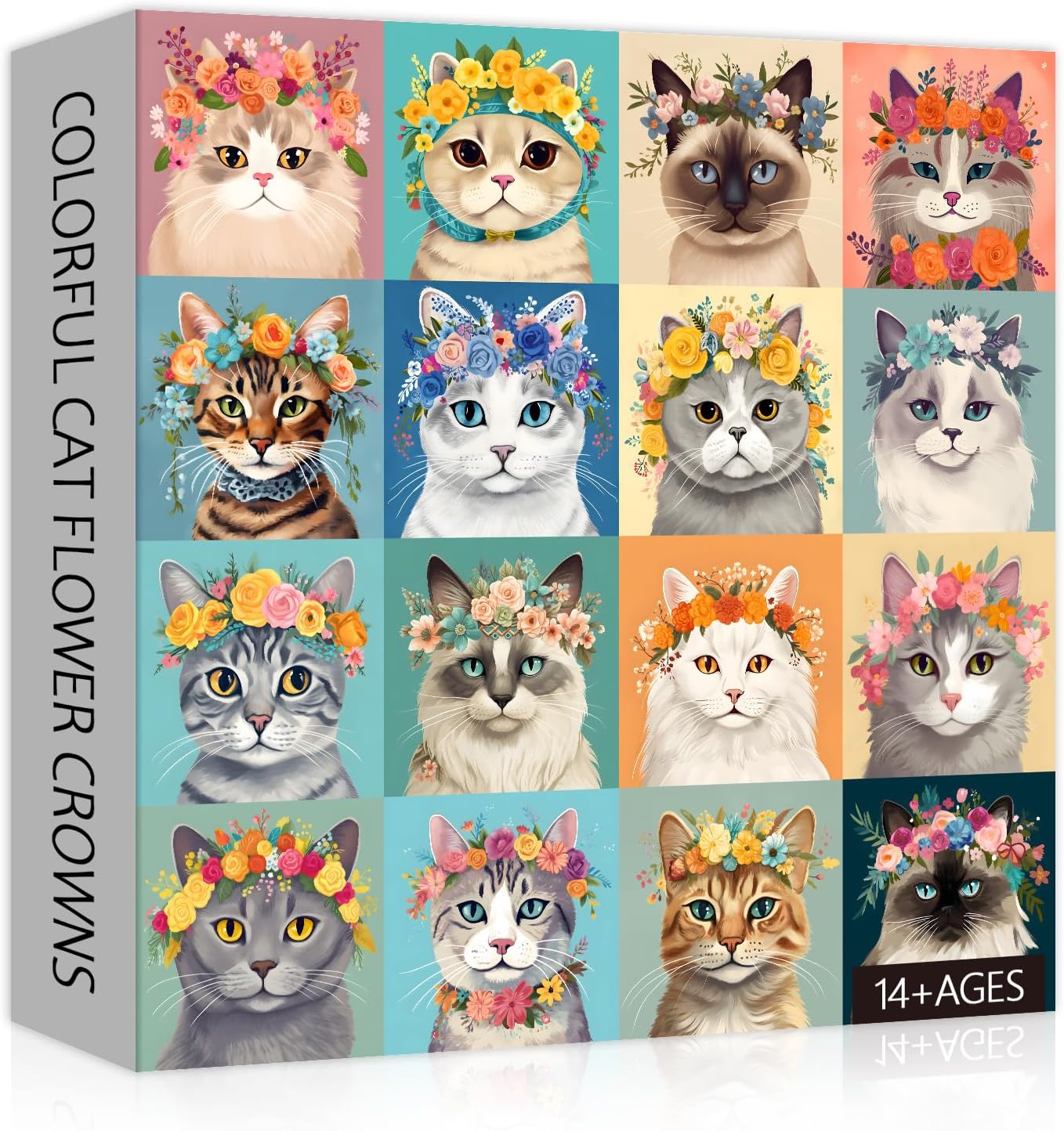 PICKFORU Cat Puzzles for Adults 1000 Pieces, Colorful Kitten Puzzle Cat ...