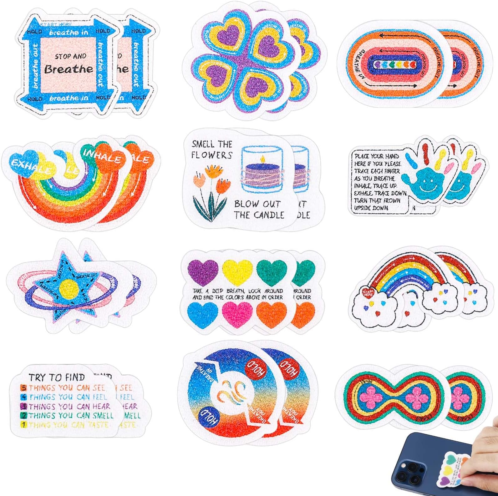 Amazon.com : 24pcs Cute Mood Calming Stickers, Textured Calm Sensory ...