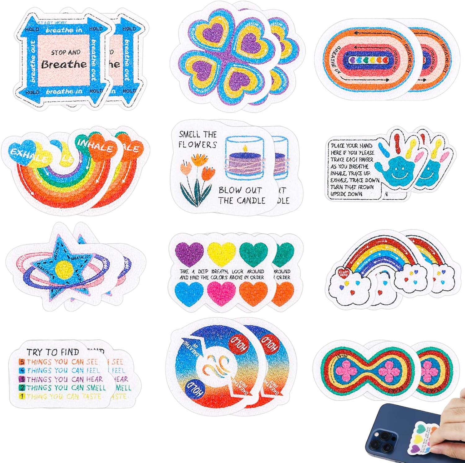 Amazon.com : 24pcs Cute Mood Calming Stickers, Textured Calm Sensory ...