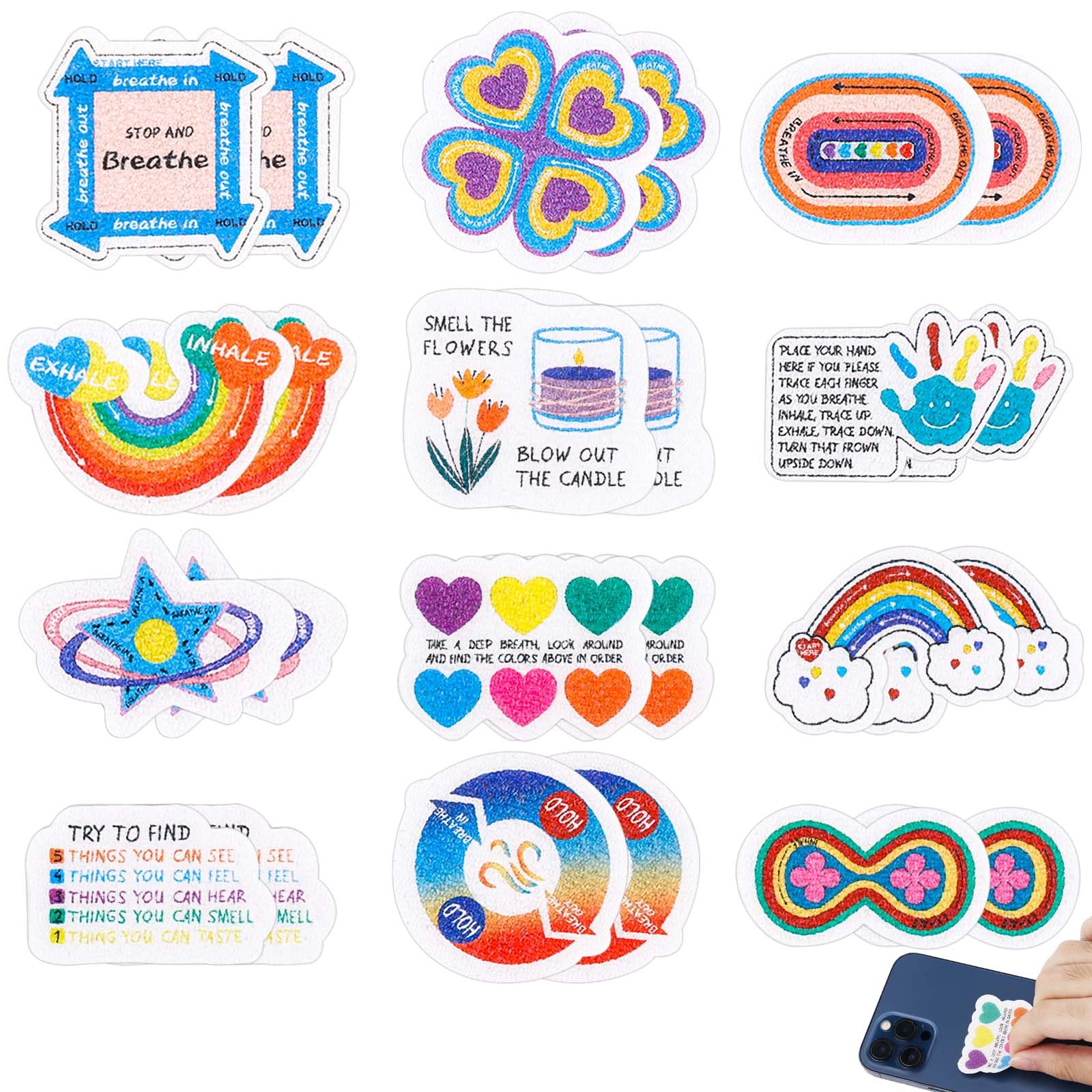 Amazon.com : 24pcs Cute Mood Calming Stickers, Textured Calm Sensory ...