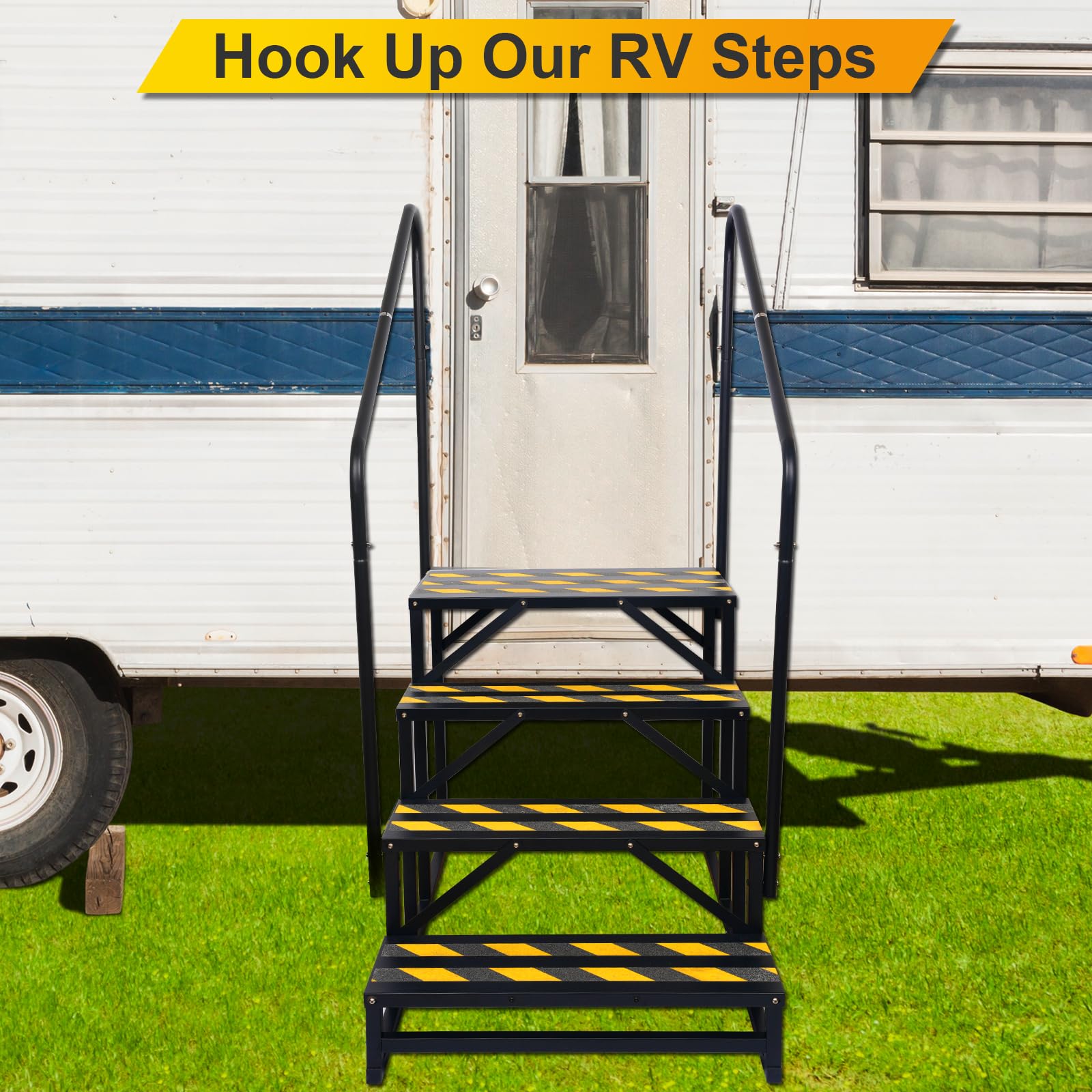 Snapklik.com : Tocretoare RV Handrail, 4 Steps Entry Assist Handrail ...